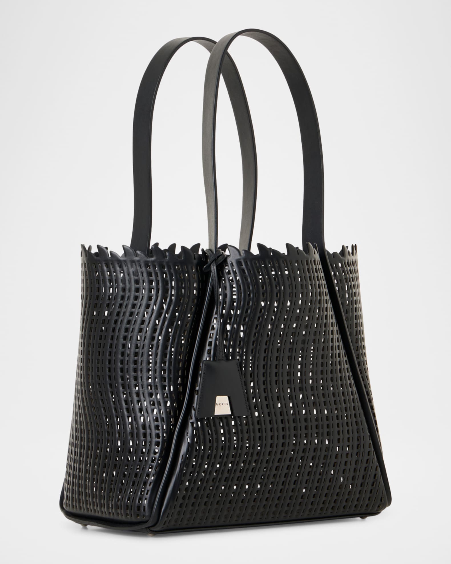 Akris Alex Medium Cutout Leather Tote Bag | Neiman Marcus