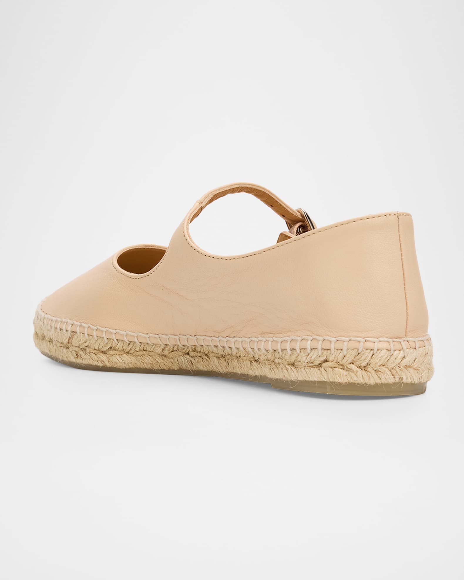 AGS X CASTANER Pepe Leather Espadrille Mary Jane Flats | Neiman Marcus