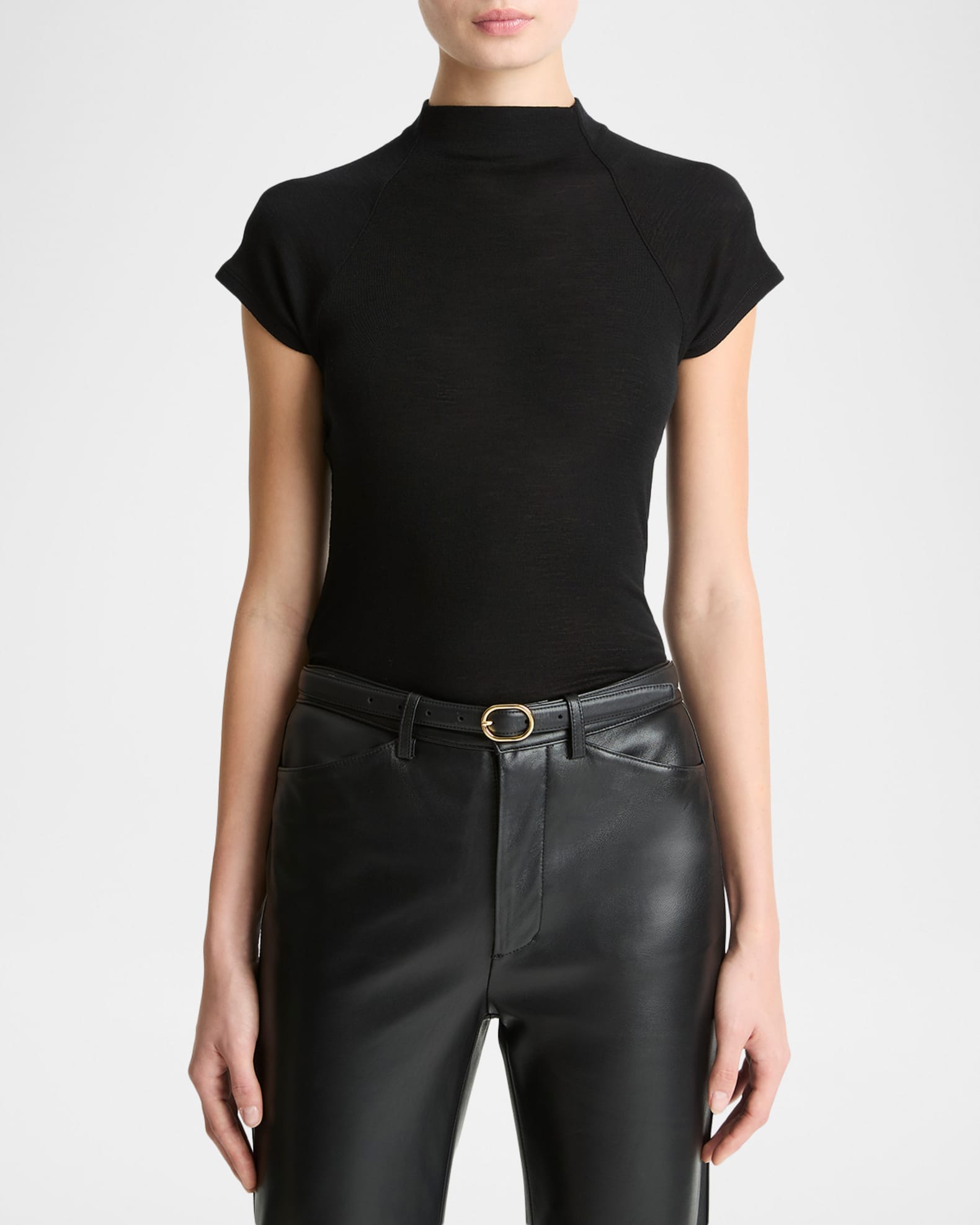 Vince Raglan Cap-Sleeve Wool Top | Neiman Marcus