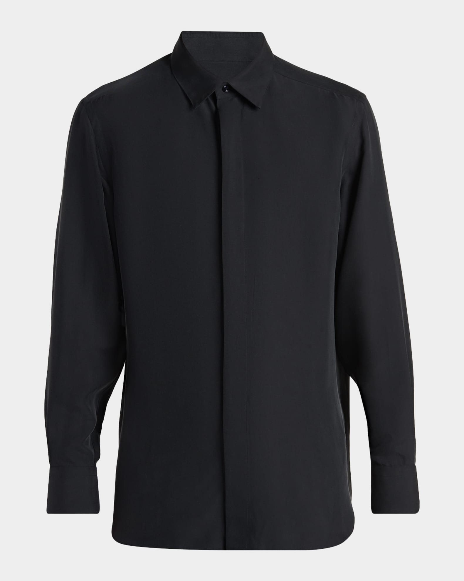 TOM FORD Men's Cupro Twill Concealed-Placket Sport Shirt | Neiman Marcus