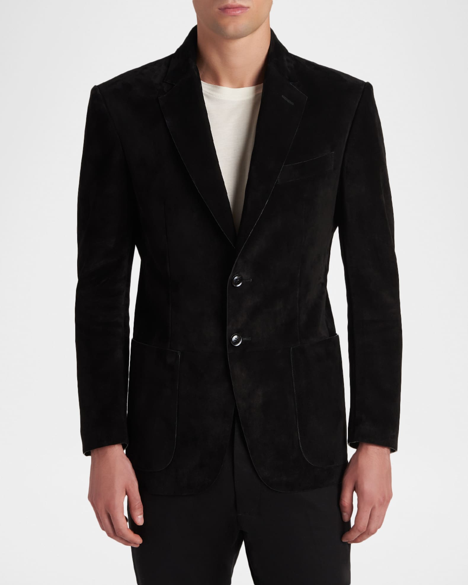 TOM FORD Men's Suede Single-Breasted Blazer | Neiman Marcus