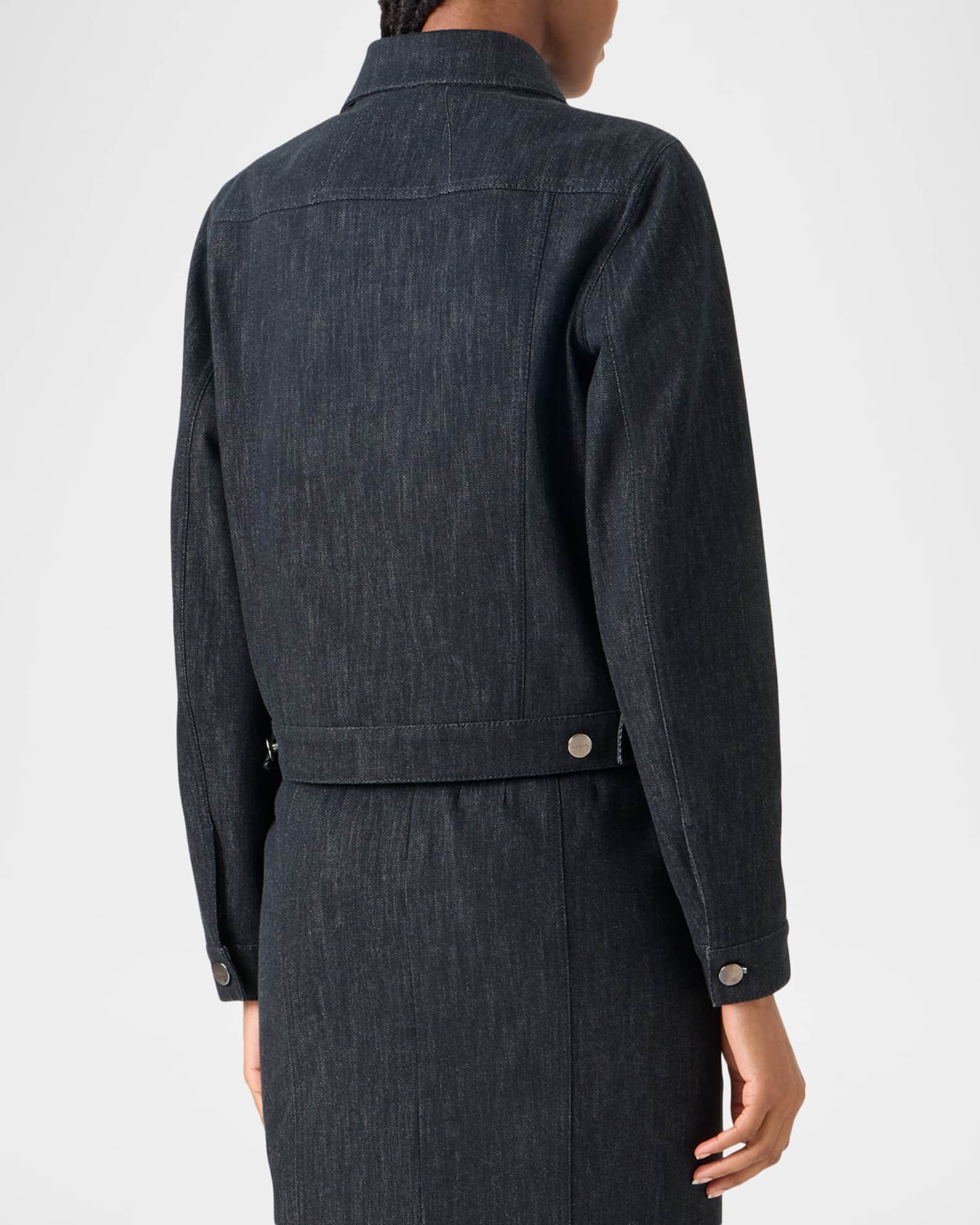 Akris Hilbert Short Stretch Denim Jacket | Neiman Marcus