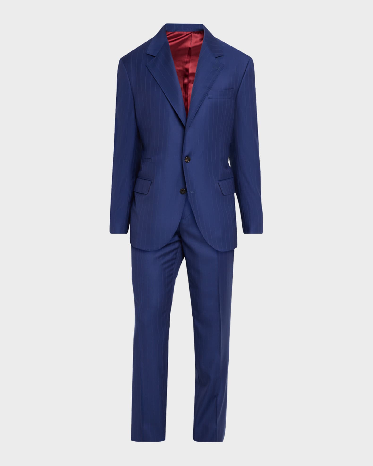 Brunello Cucinelli Pinstriped Linen-Blend Single-Breasted Suit | Neiman ...