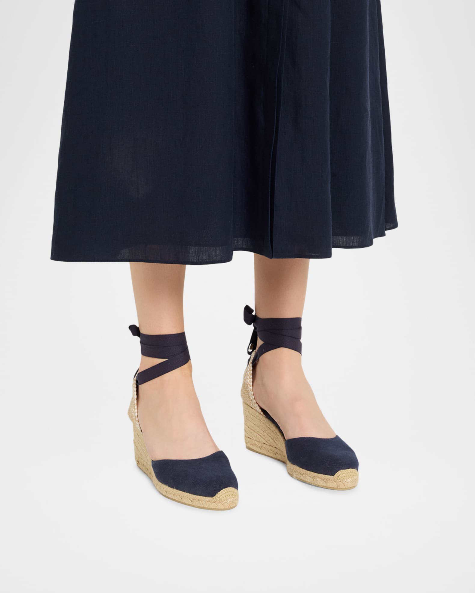 Castaner 60mm Carina Canvas Espadrille Wedge Sandals | Neiman Marcus