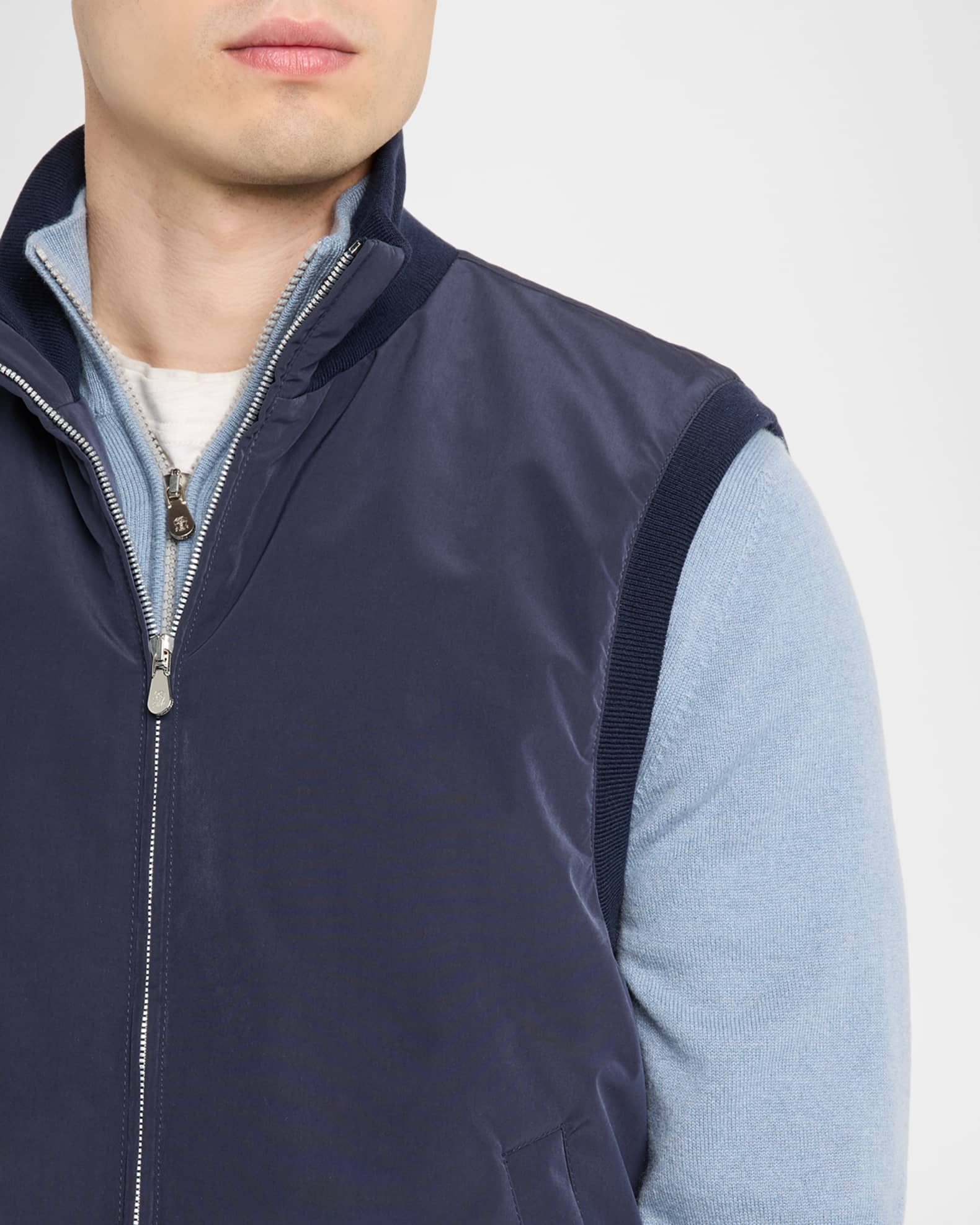 Brunello Cucinelli Men's Water-Resistant Full-Zip Vest | Neiman Marcus