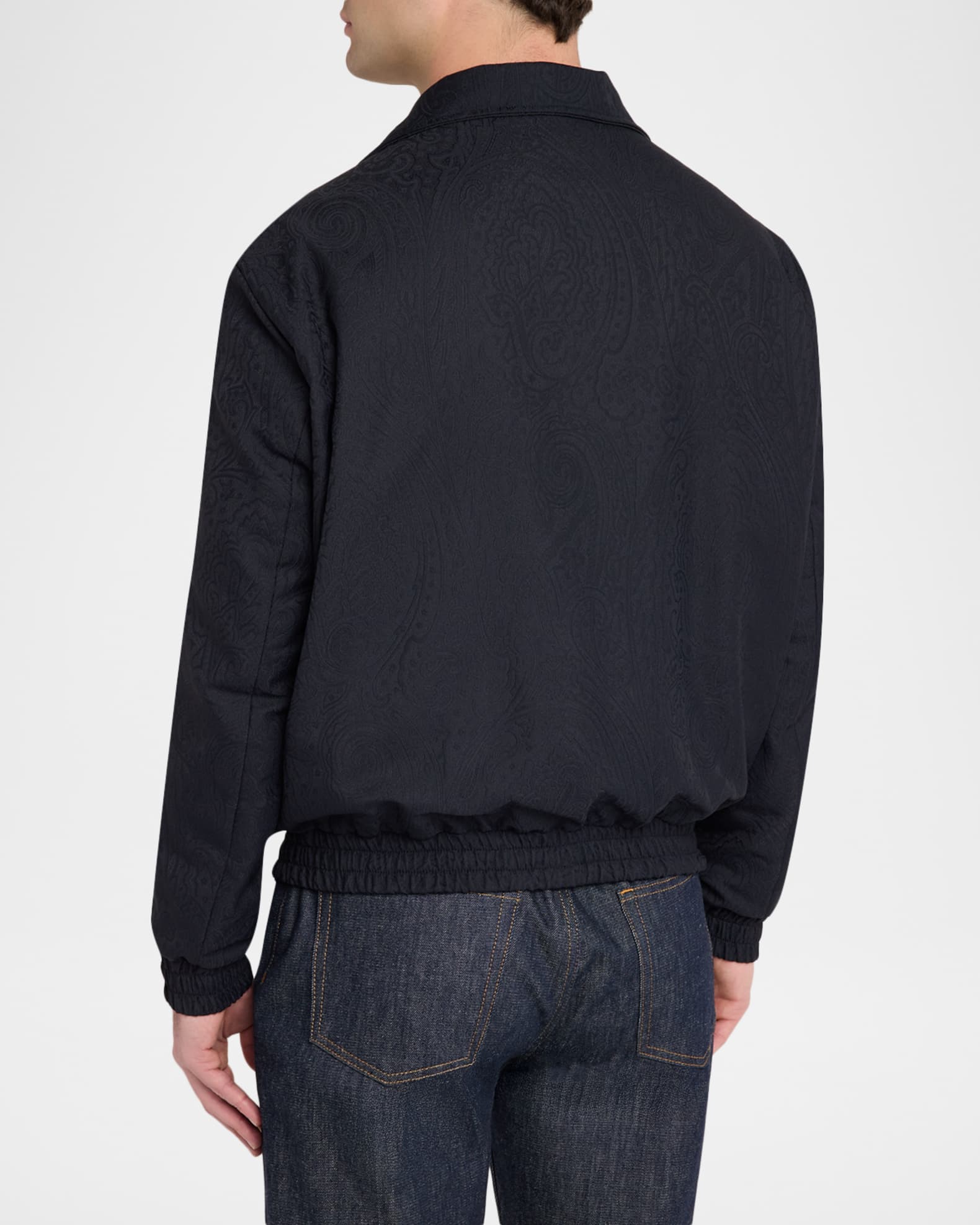 Etro Men's Paisley Jacquard Zip-Front Jacket | Neiman Marcus