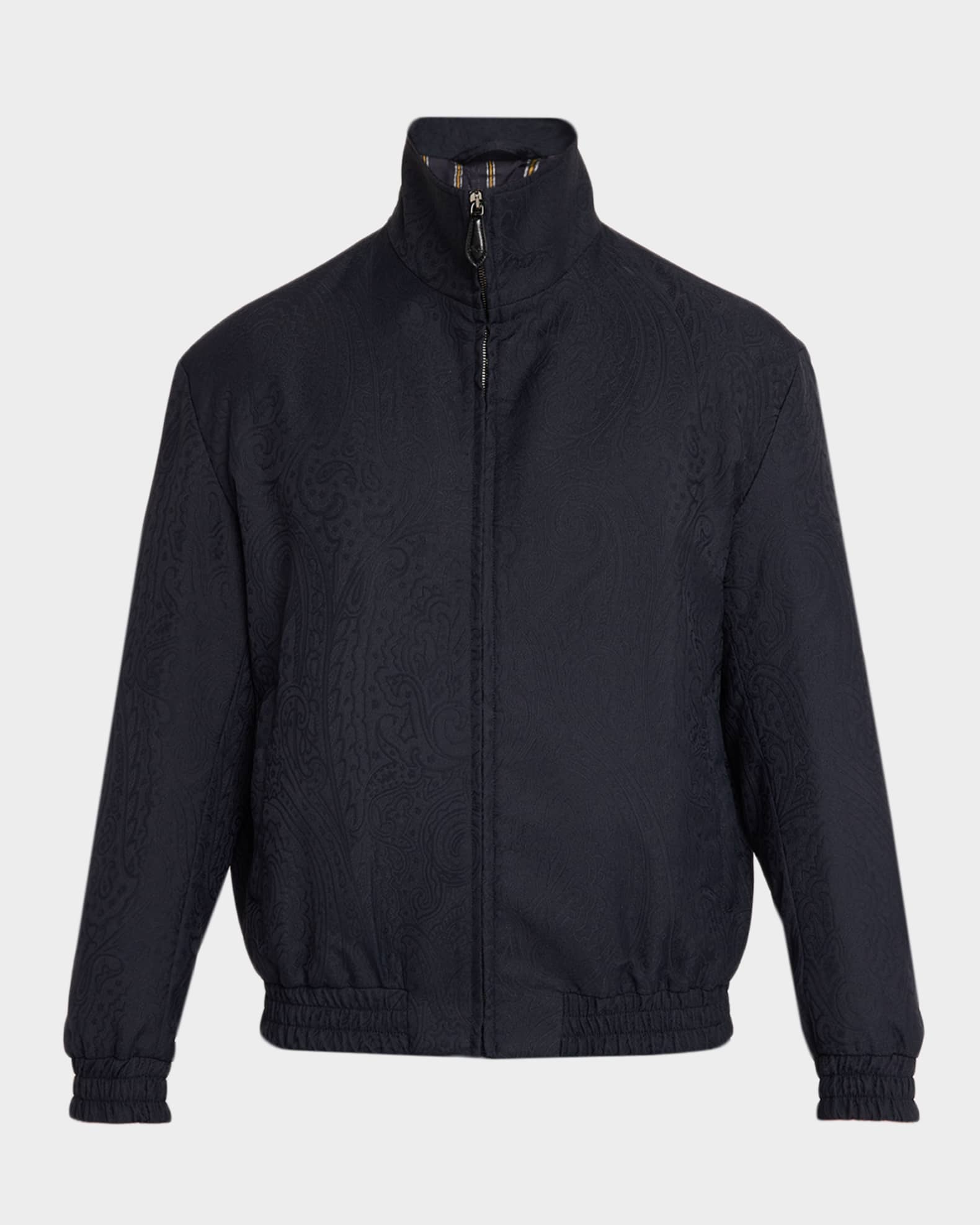 Etro Men's Paisley Jacquard Zip-Front Jacket | Neiman Marcus