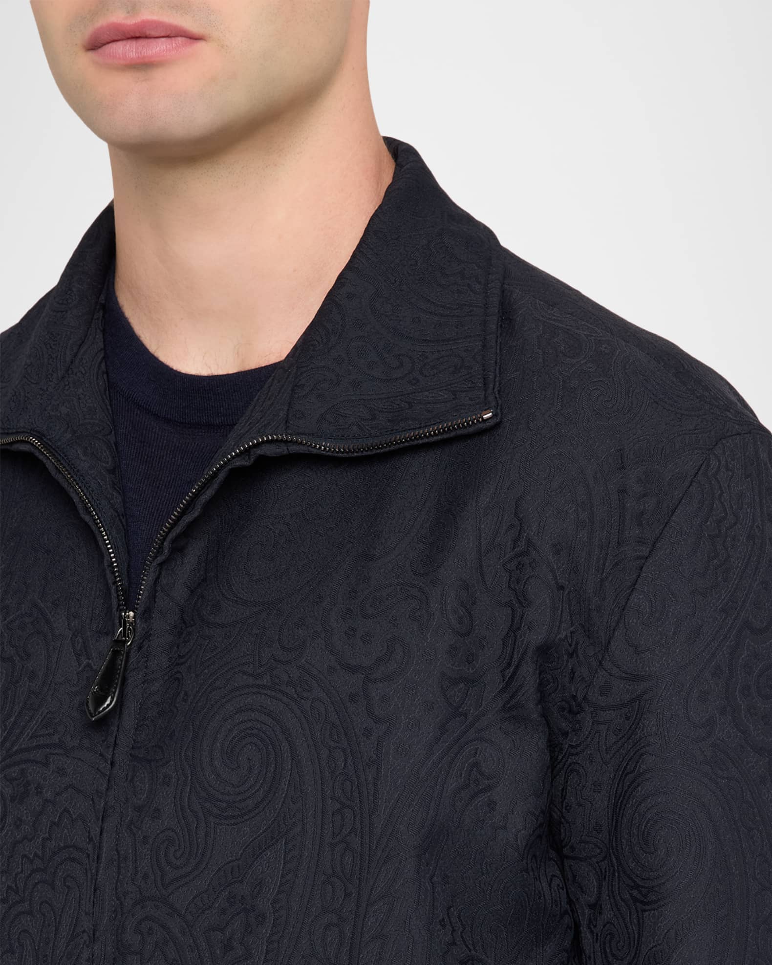 Etro Men's Paisley Jacquard Zip-Front Jacket | Neiman Marcus