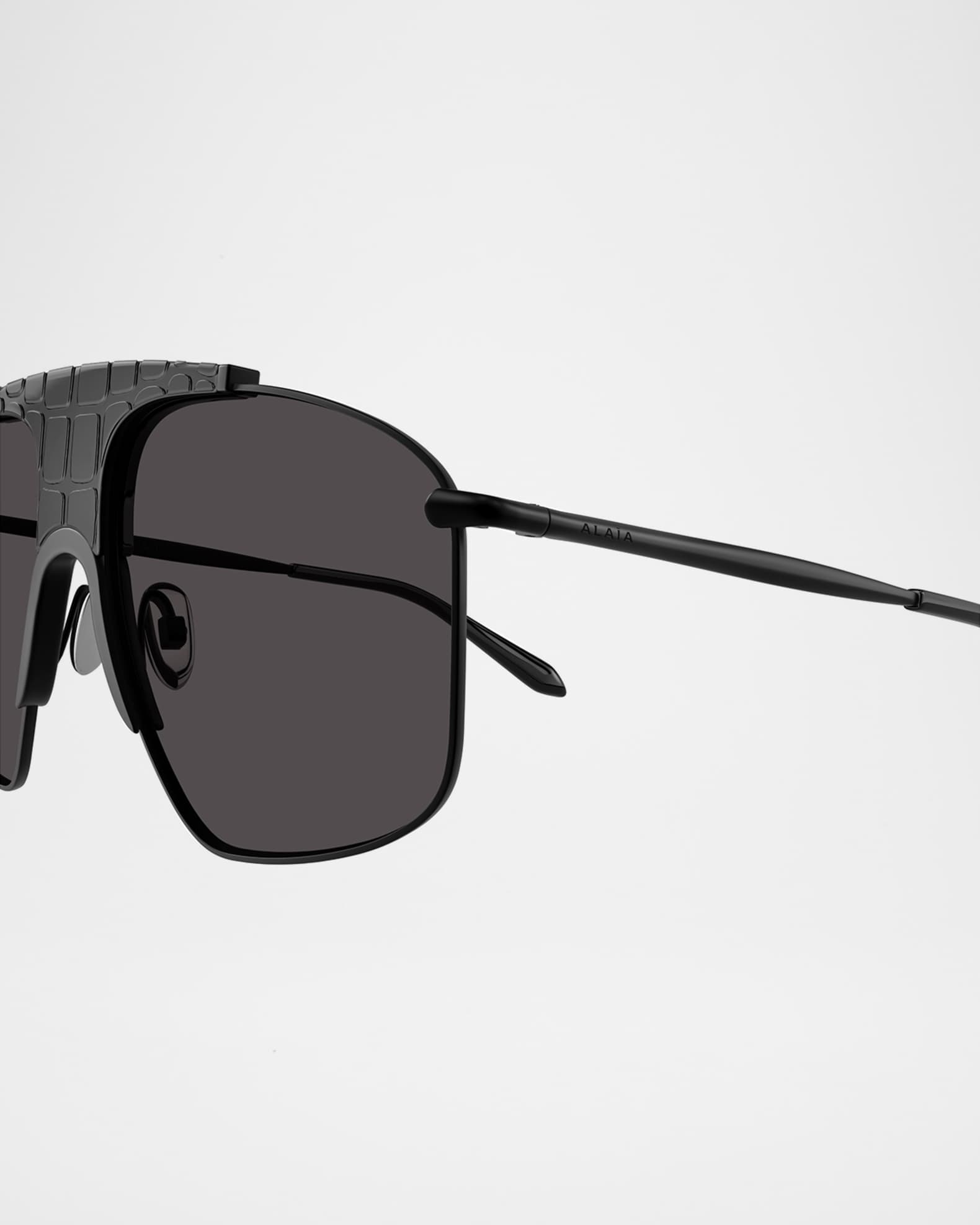 ALAIA 99mm Metal Aviator Sunglasses | Neiman Marcus