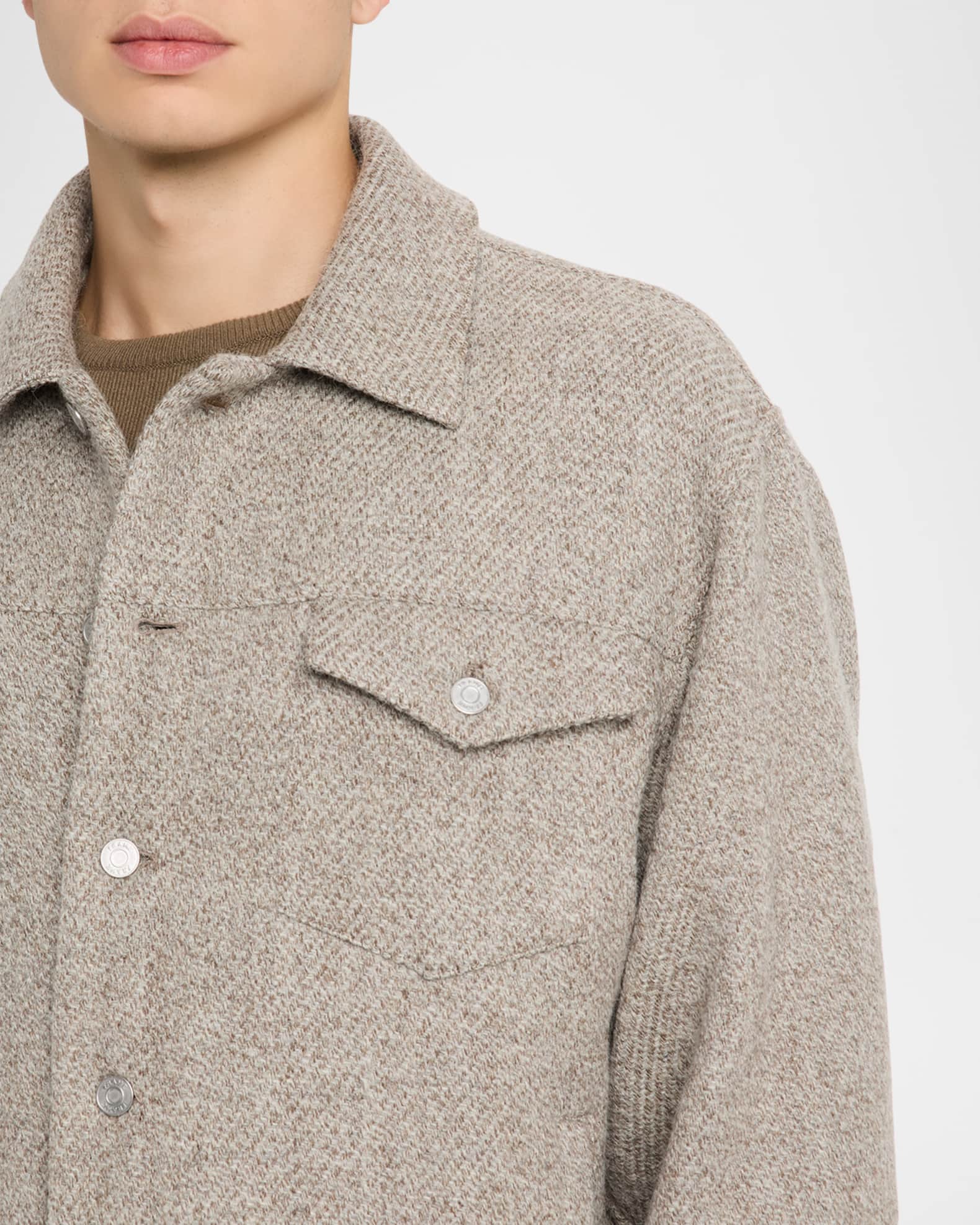 FRAME Men's Wool Tweed Trucker Jacket | Neiman Marcus
