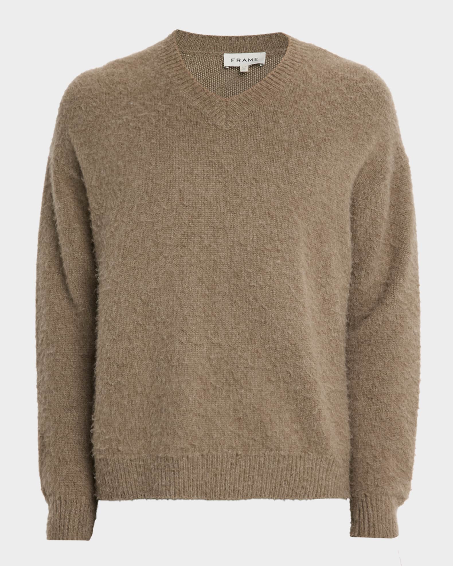 FRAME Men's Brushed Cashmere V-Neck Sweater | Neiman Marcus