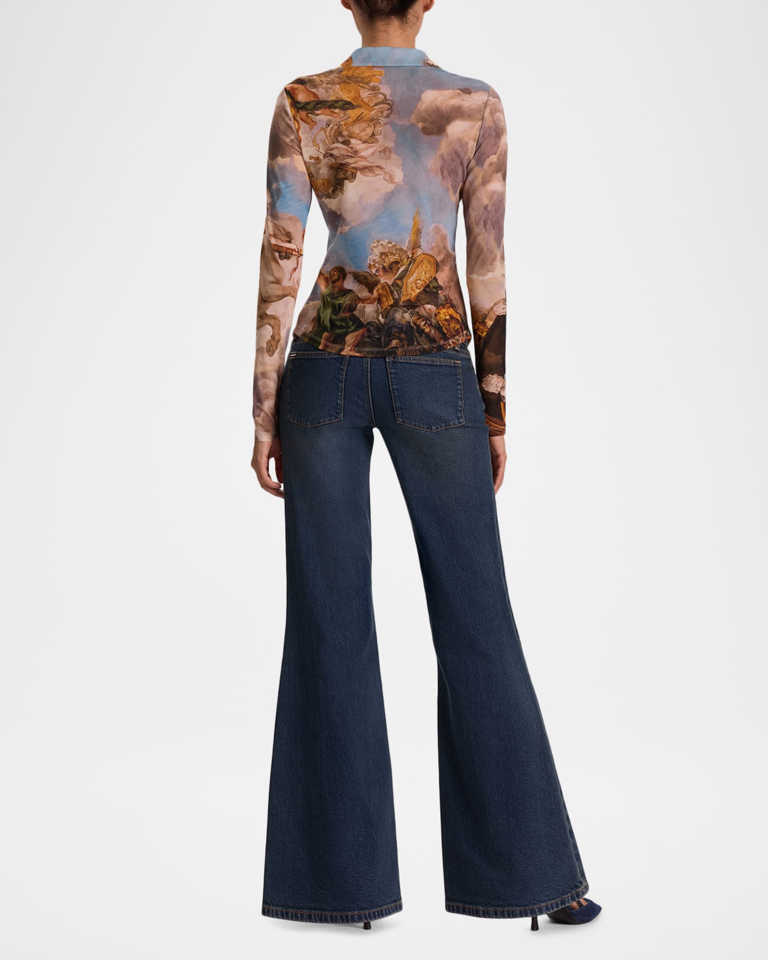 ALICE + OLIVIA Renaissance Jade Button-Front Shirt | Neiman Marcus