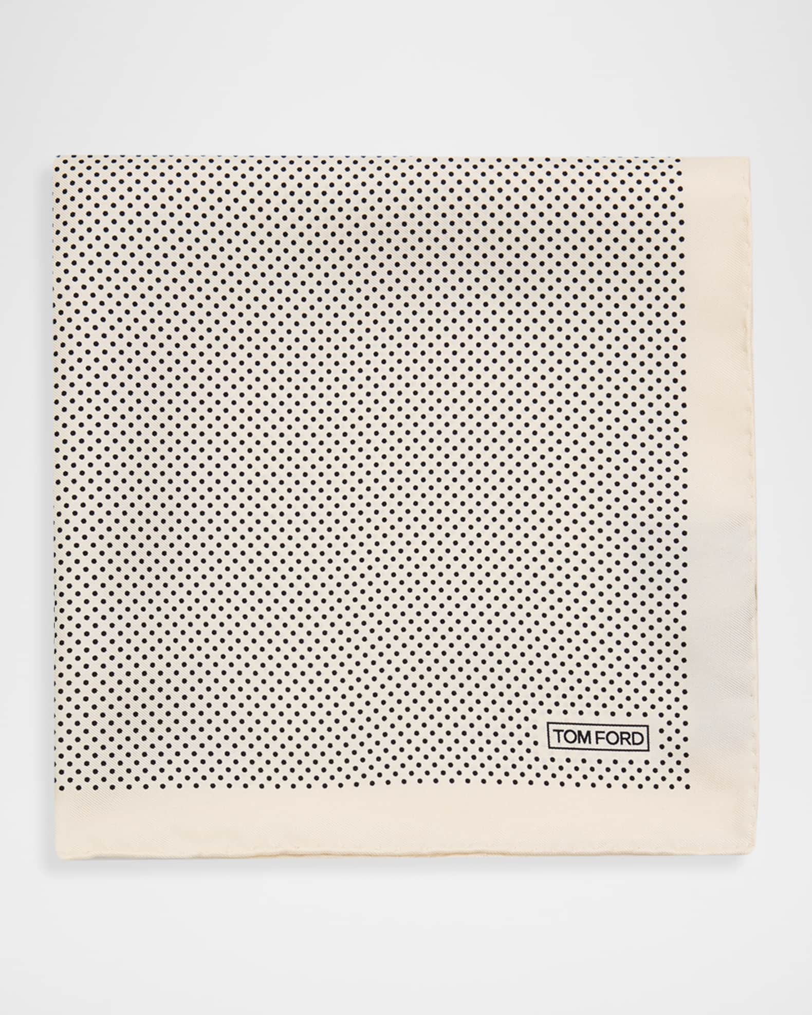 TOM FORD Men's Micro Polka Dot Silk Pocket Square | Neiman Marcus