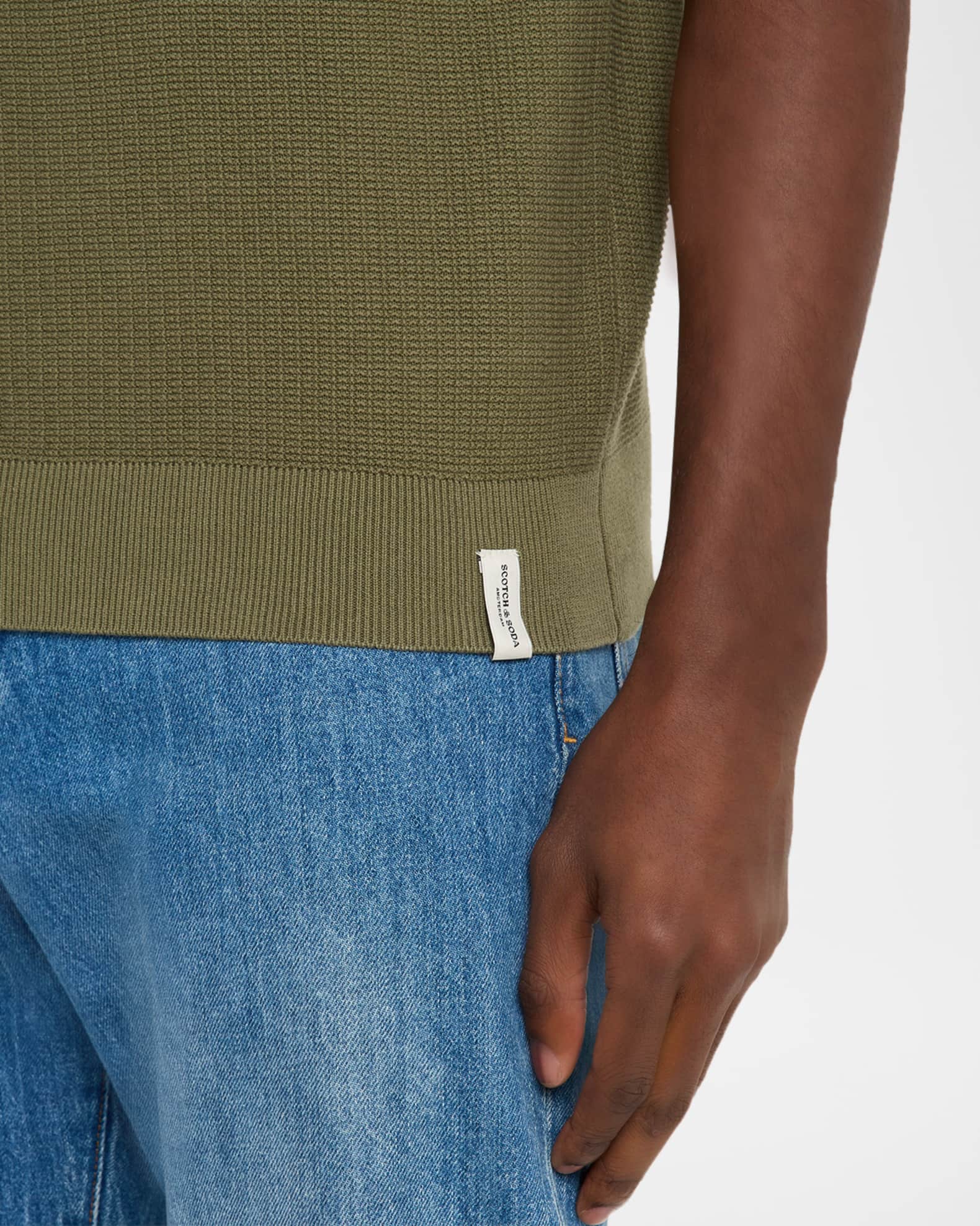 Scotch & Soda Men's Structure-Knit Polo Shirt | Neiman Marcus