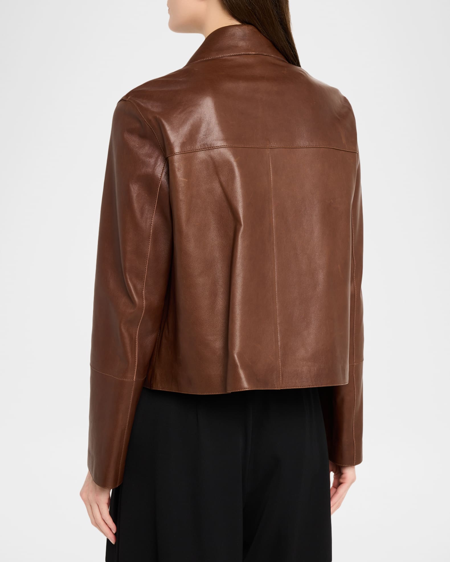 Arma Button-Down Leather Jacket | Neiman Marcus