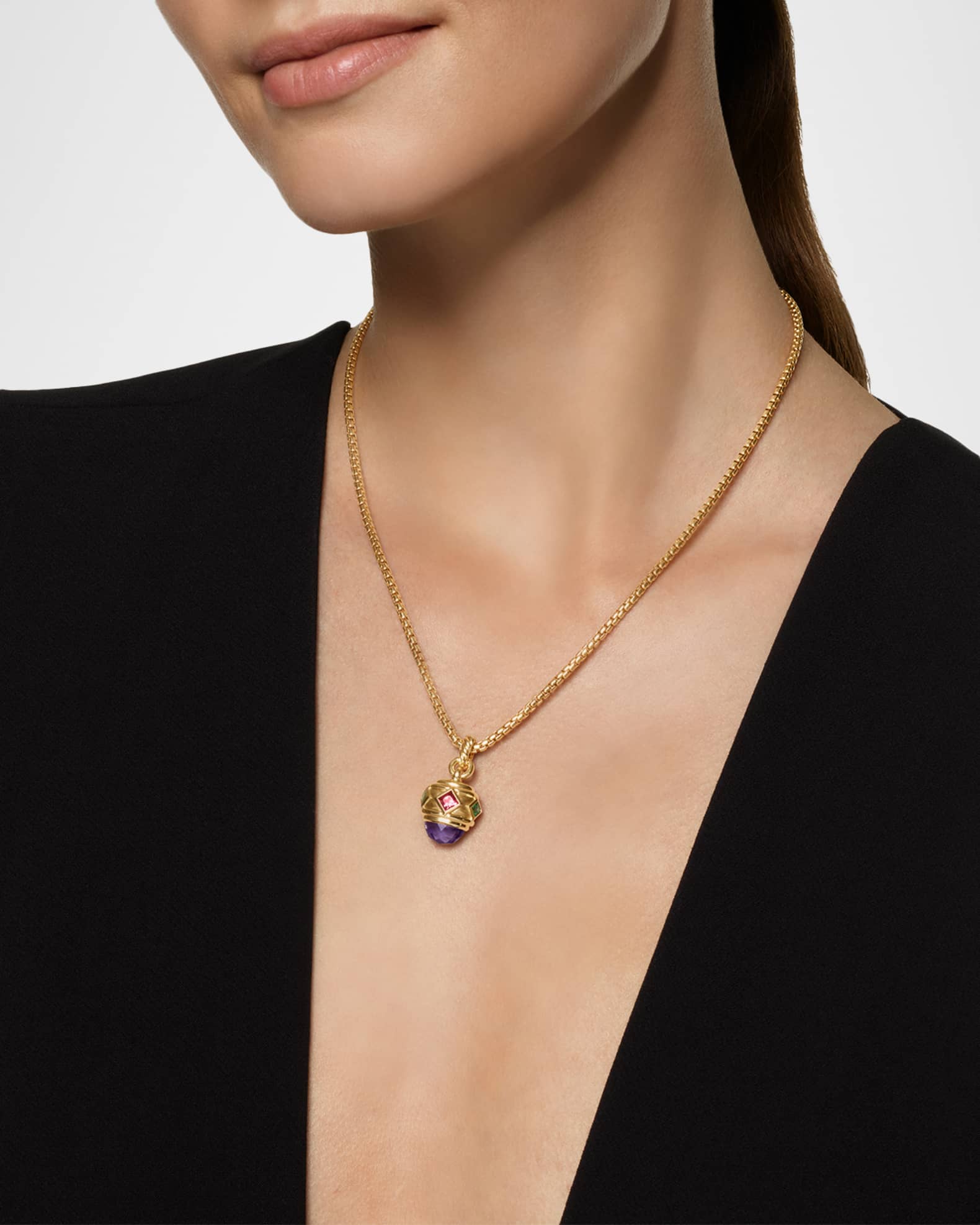David Yurman Renaissance Amulet with Gemstones in 18K Gold, 29mm ...