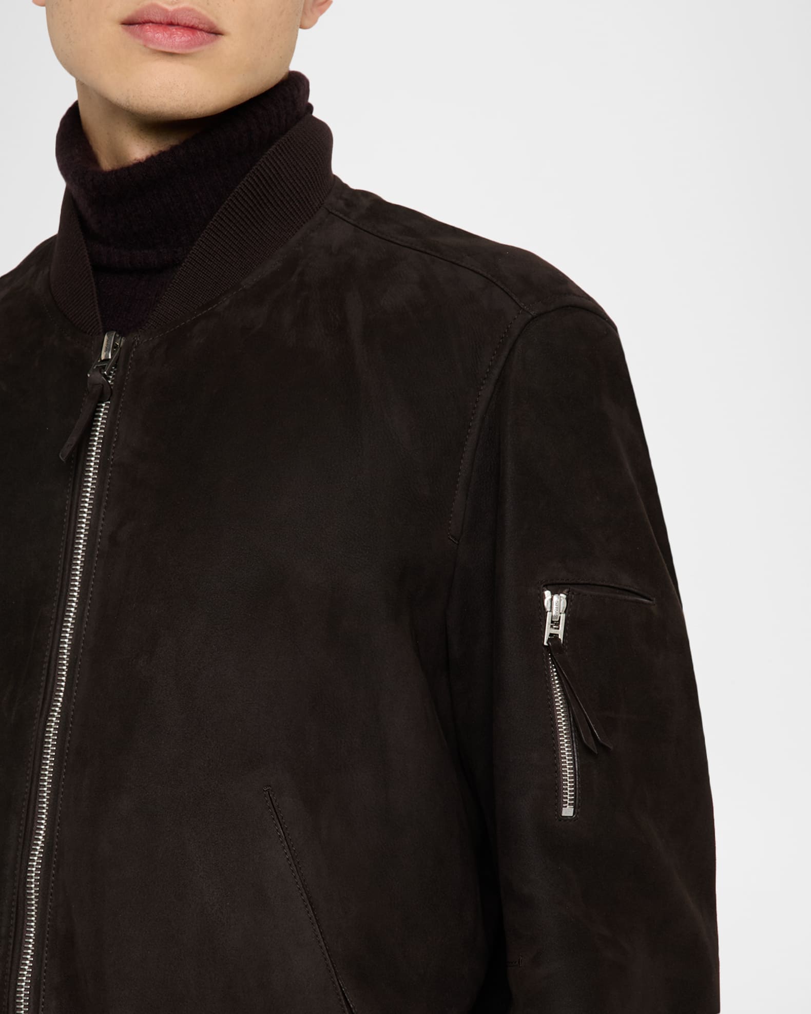 TOM FORD Men's Suede Lambskin Bomber Jacket | Neiman Marcus
