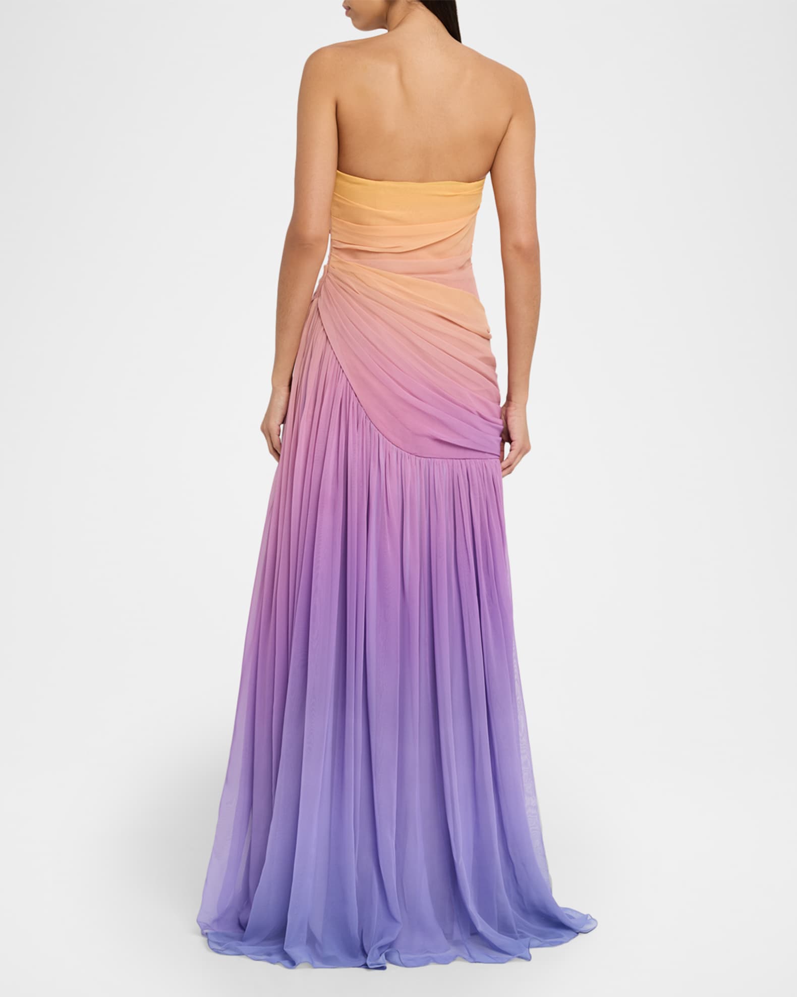 Pamella Roland Strapless Ombre Chiffon Drop-Waist Gown | Neiman Marcus