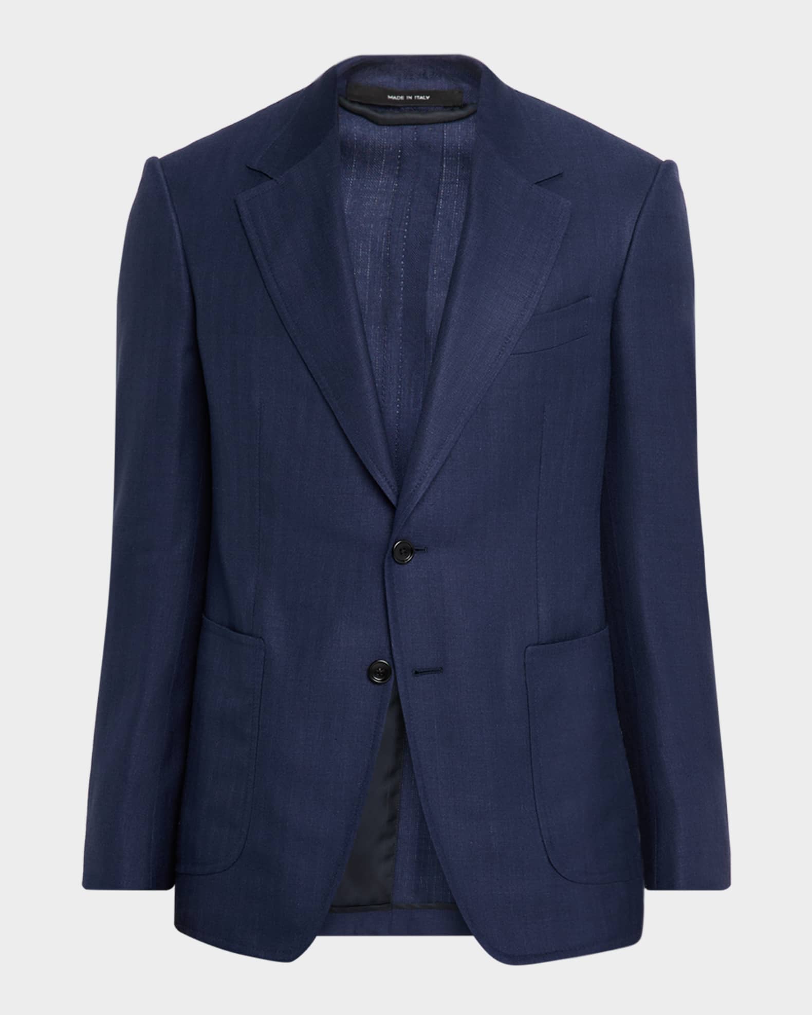 TOM FORD Men's Shelton Wool, Silk and Linen Herringbone Single-Breasted ...
