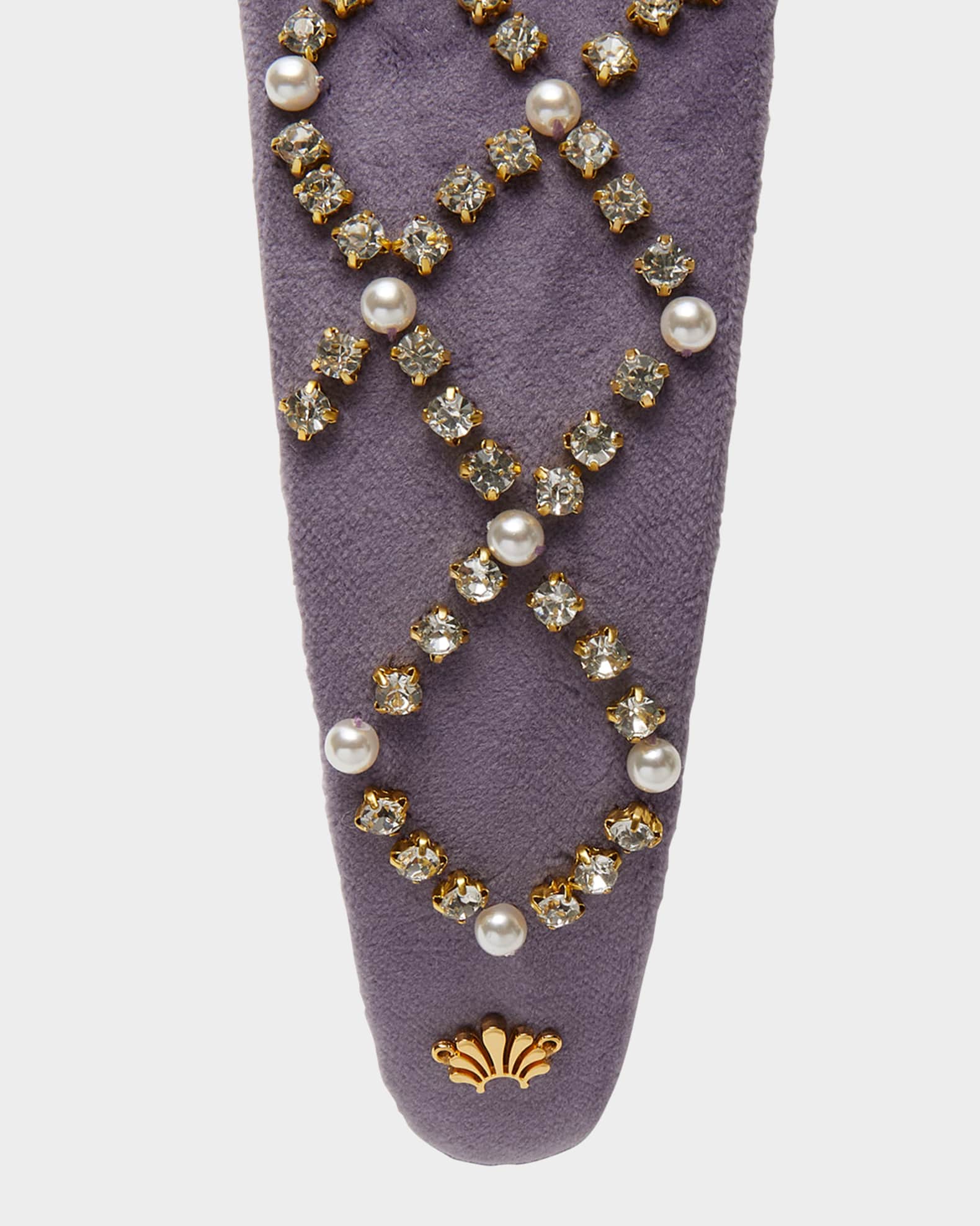 Lele Sadoughi Brigitte Embellished Velvet Headband | Neiman Marcus
