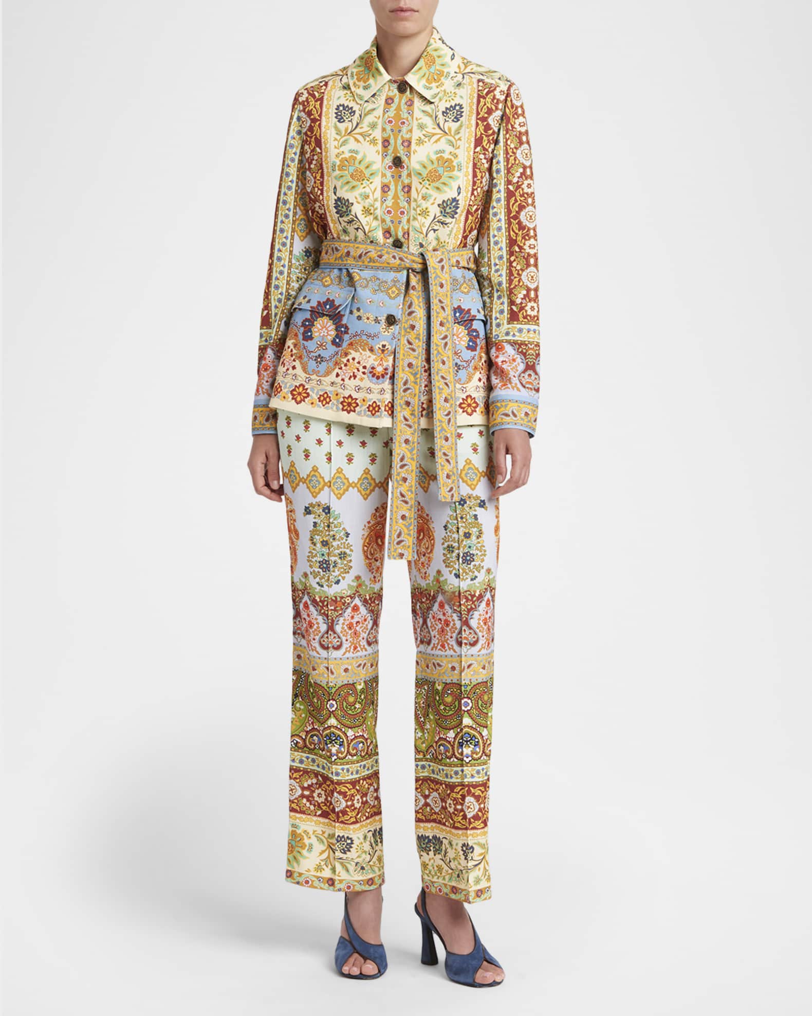 Etro Paisley Belted Safari Jacket | Neiman Marcus