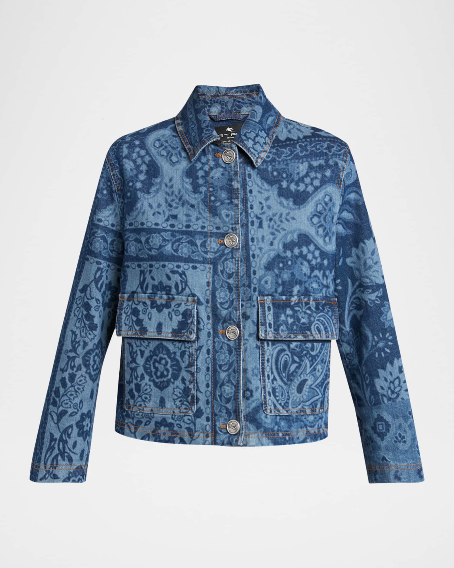 Etro Jacquard Denim Jacket | Neiman Marcus