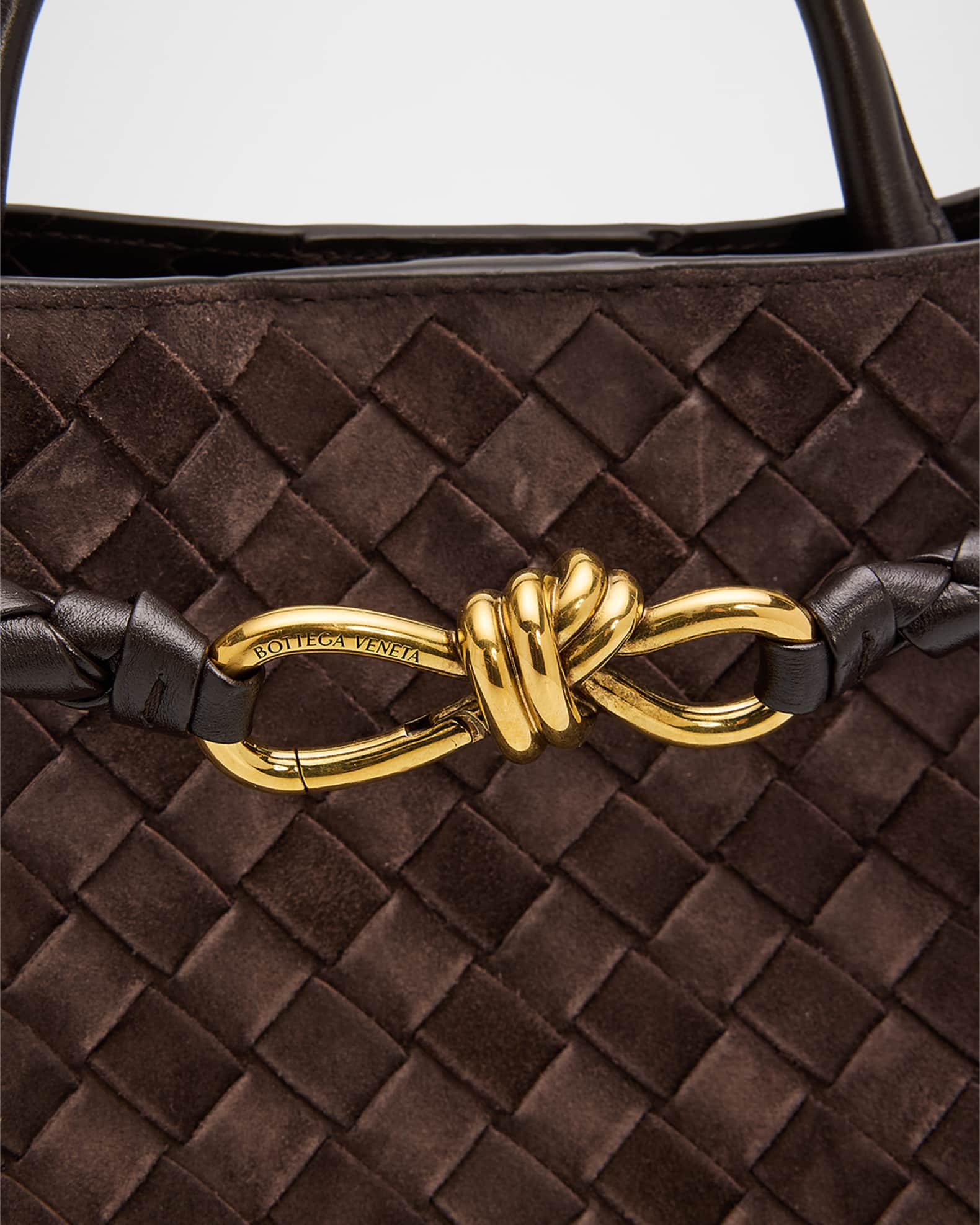 Bottega Veneta Andiamo Medium Top-Handle Bag in Suede | Neiman Marcus