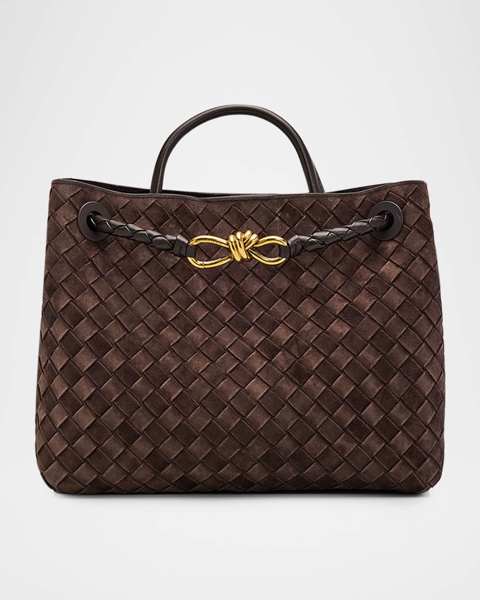 Bottega Veneta Andiamo Medium Top-Handle Bag in Suede | Neiman Marcus