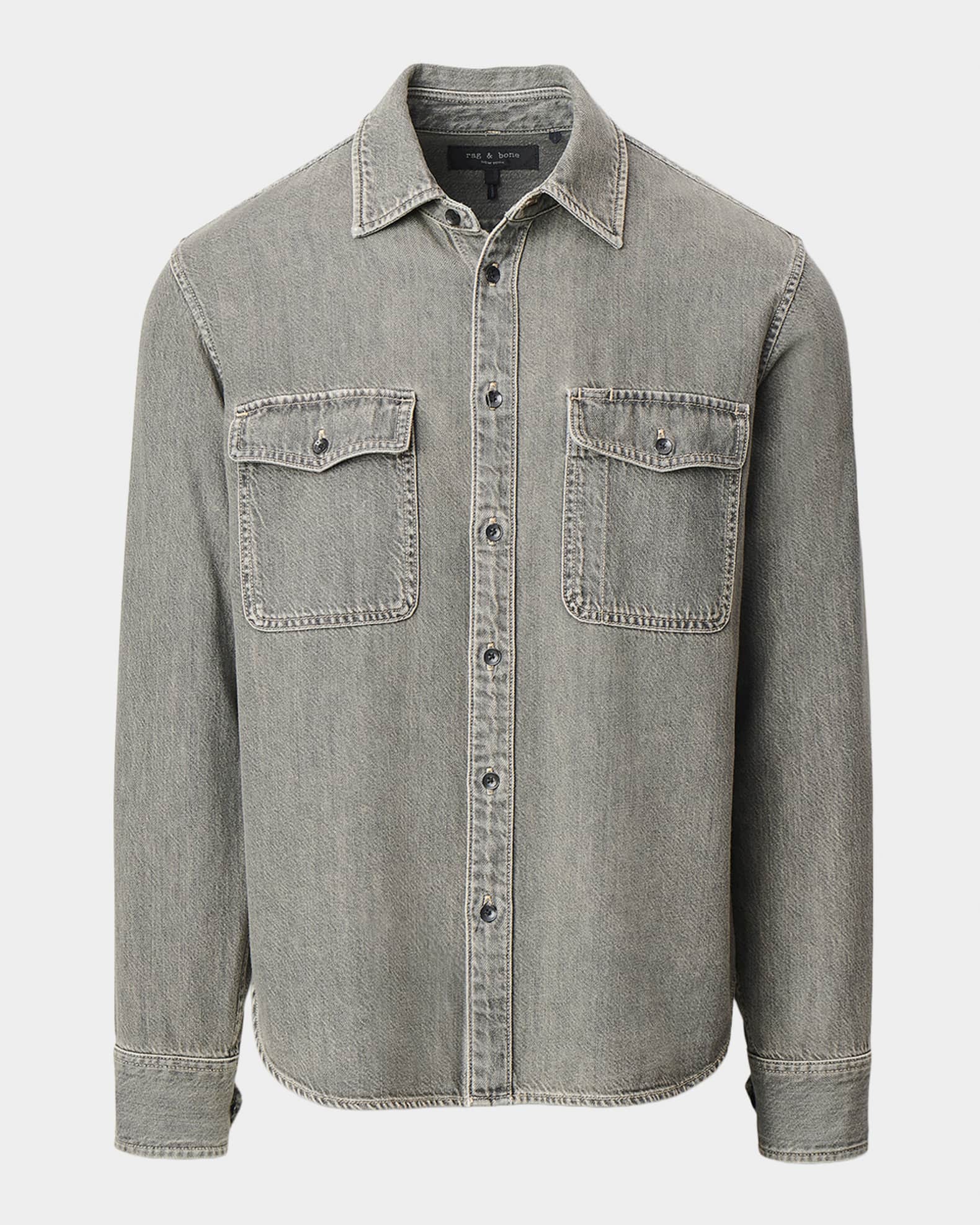 Rag & Bone Men's Jack Infuse Denim Button-Down Shirt | Neiman Marcus