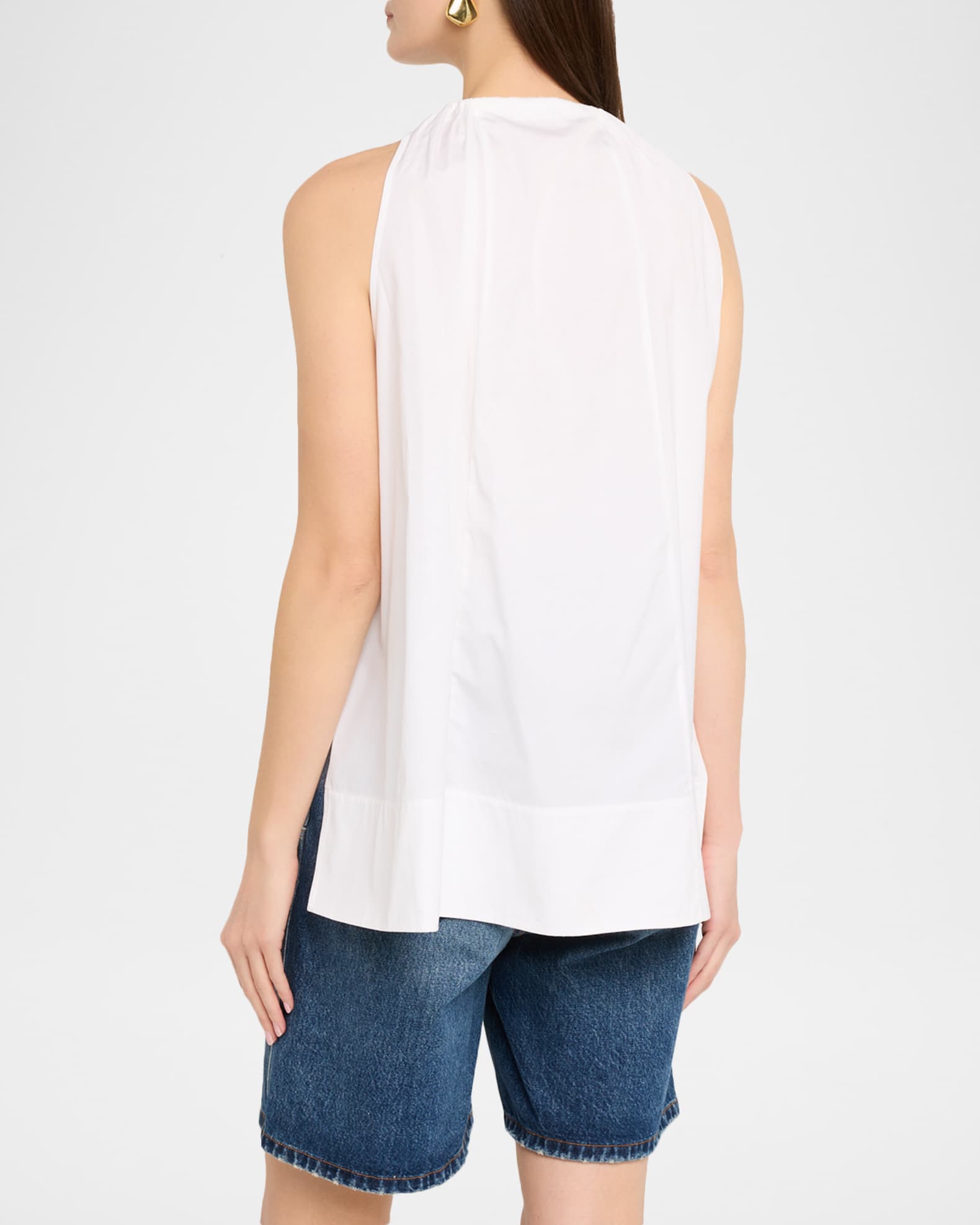 Co Sleeveless Gathered Tunic Shirt | Neiman Marcus
