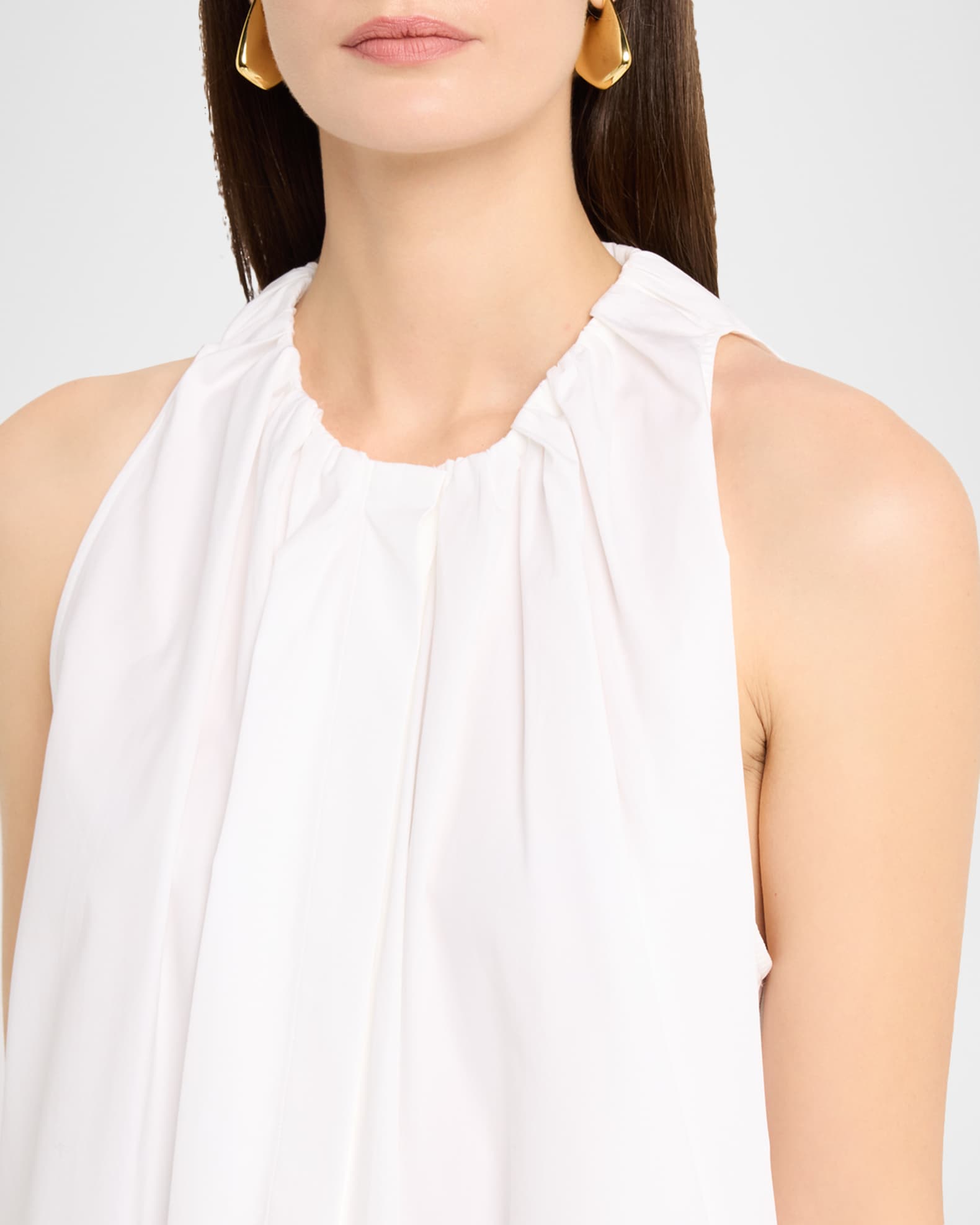 Co Sleeveless Gathered Tunic Shirt | Neiman Marcus