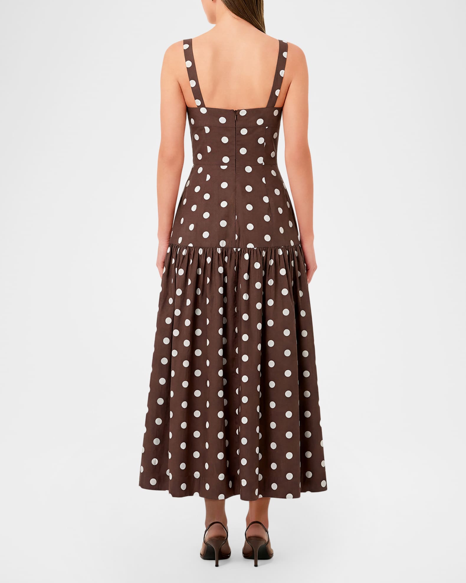 NICHOLAS Valeria Flounce Sweetheart Midi Dress | Neiman Marcus
