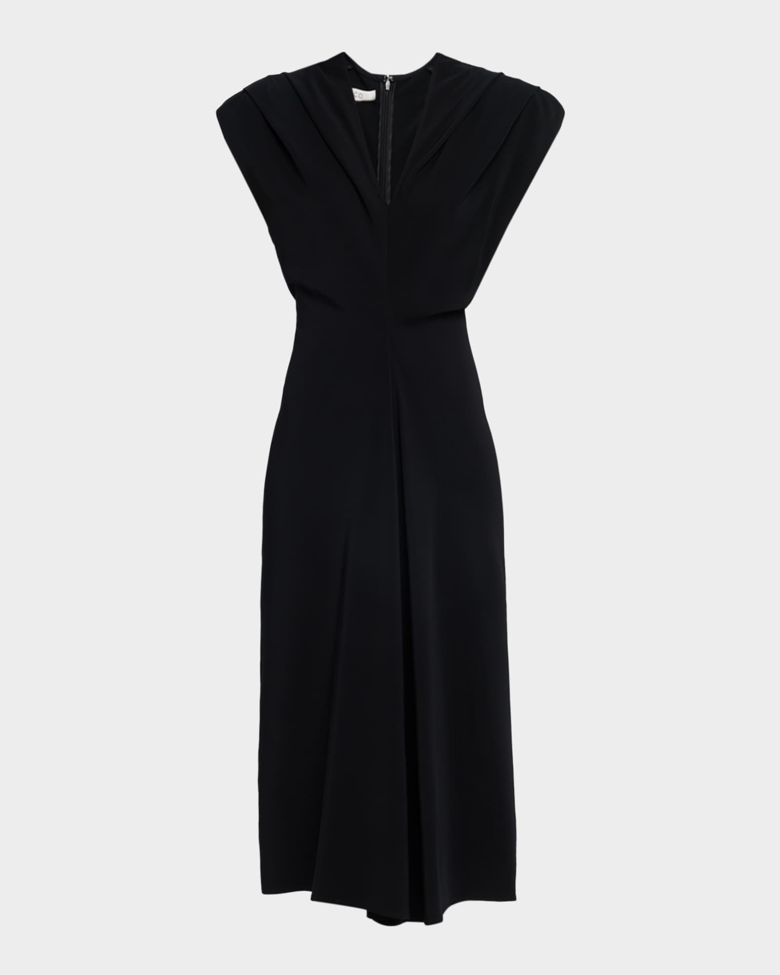 Co Banana Cut Cap-Sleeve Midi Dress | Neiman Marcus