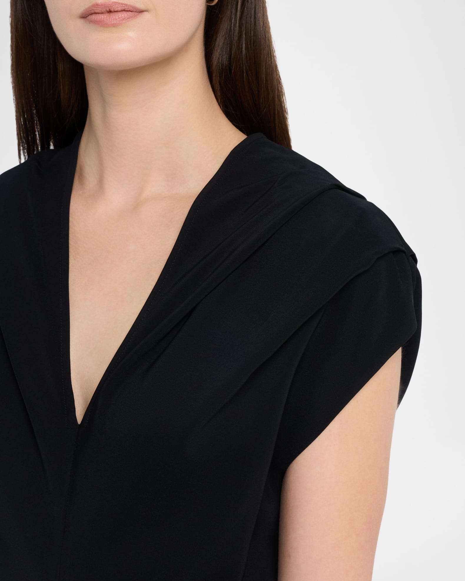 Co Banana Cut Cap-Sleeve Midi Dress | Neiman Marcus