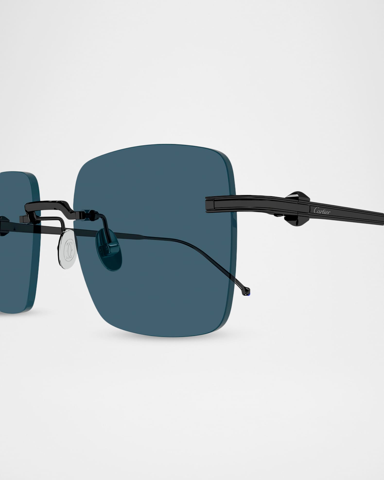 Cartier Men's CT0403S-004 Titanium Rectangle Sunglasses | Neiman Marcus