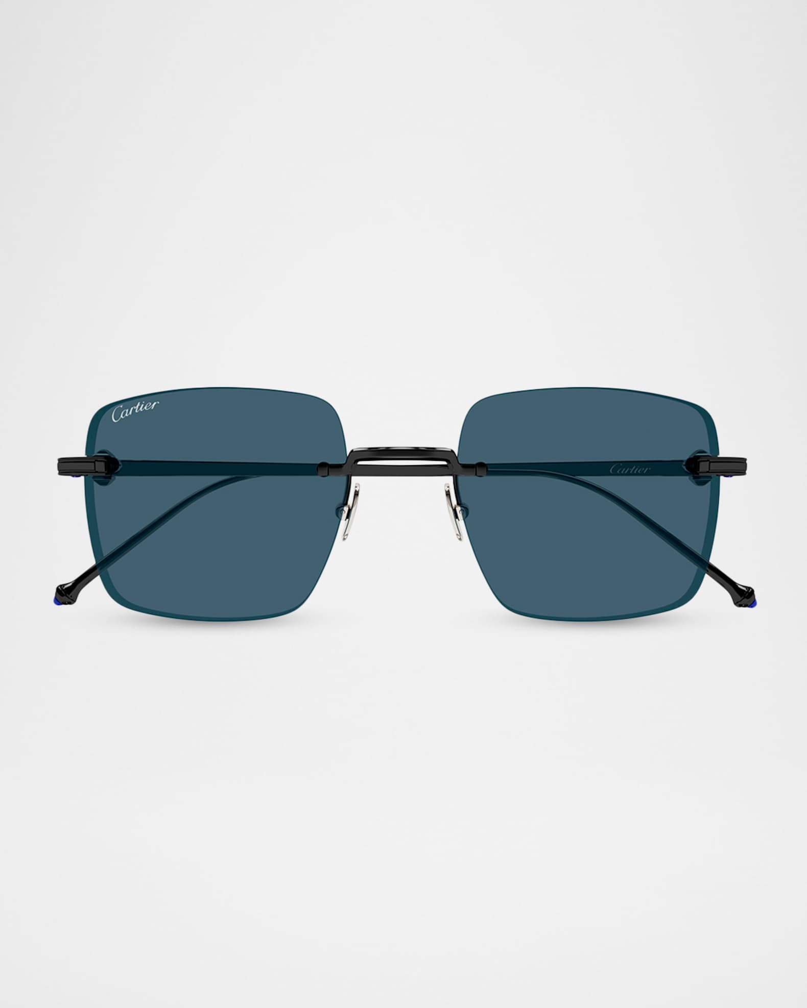 Cartier Men's CT0403S-004 Titanium Rectangle Sunglasses | Neiman Marcus