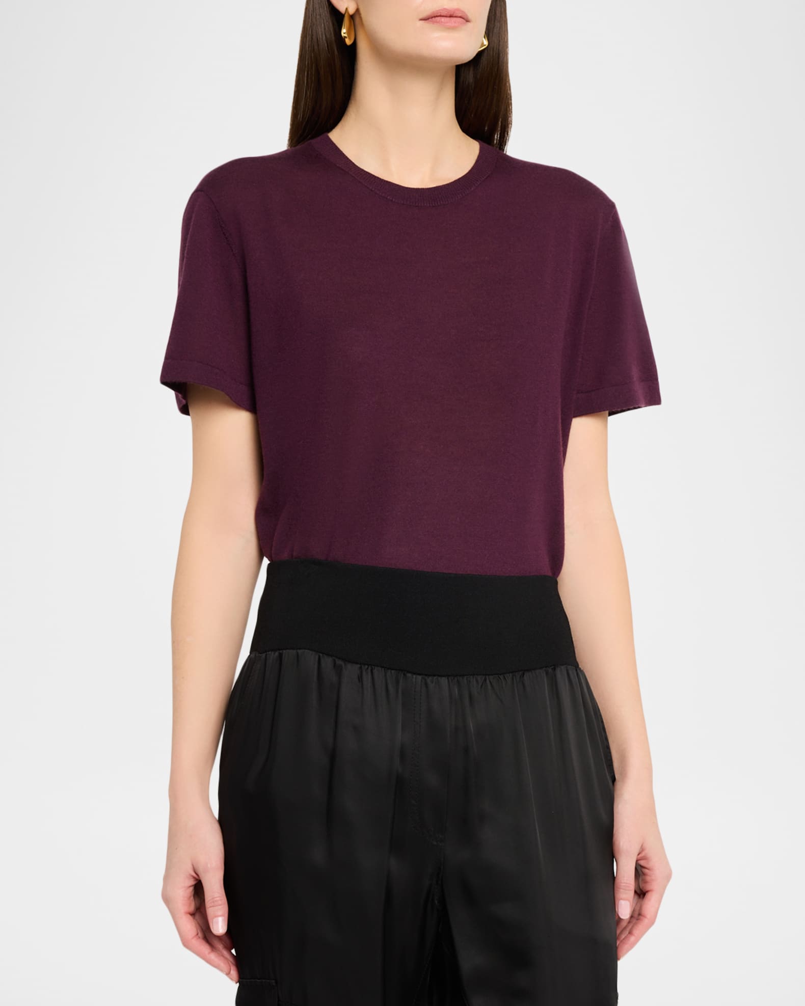 Co Fine Cashmere Knit Short-Sleeve Shirt | Neiman Marcus