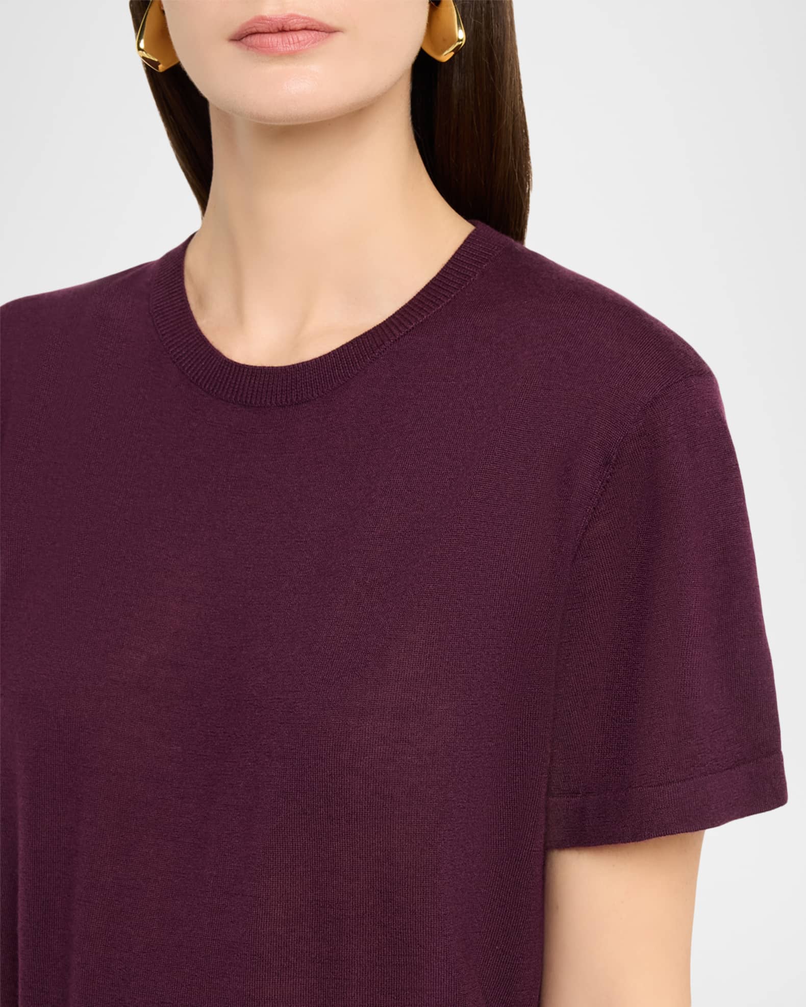 Co Fine Cashmere Knit Short-Sleeve Shirt | Neiman Marcus