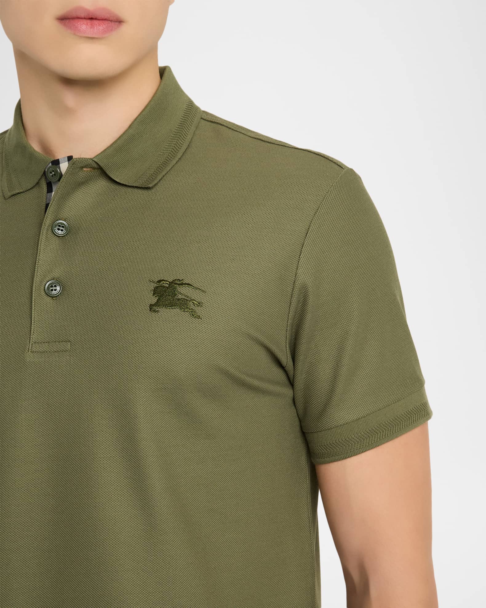 Burberry Men's Cotton Embroidered EKD Polo Shirt | Neiman Marcus