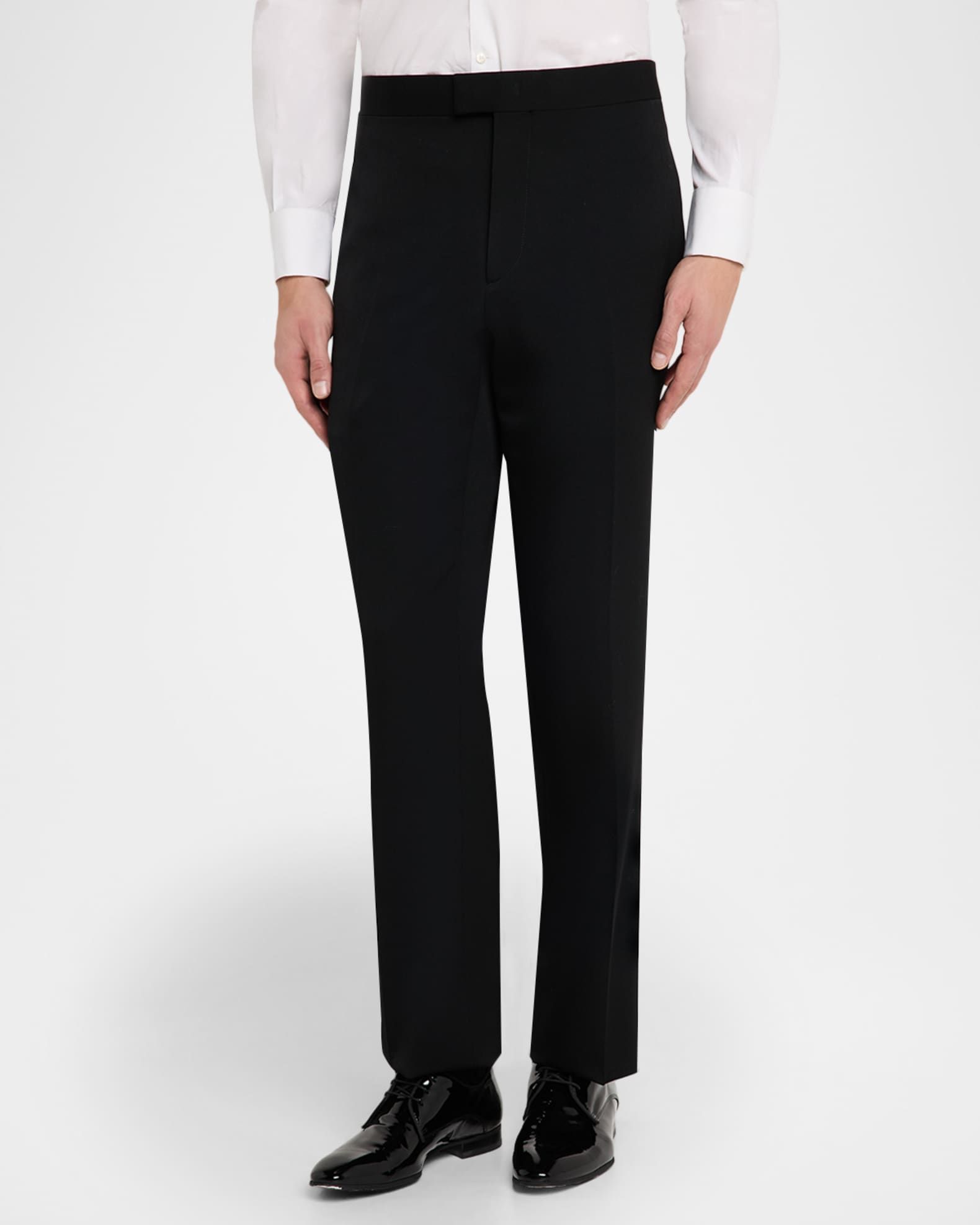 Burberry Men's Edwin Wool Flat-Front Trousers | Neiman Marcus
