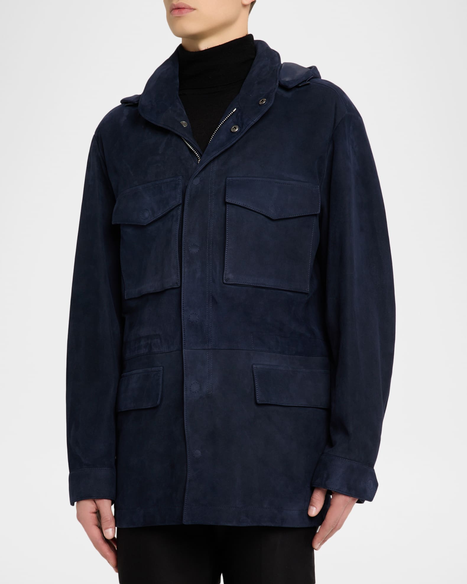 TOM FORD Men's Suede Hooded Field Jacket | Neiman Marcus