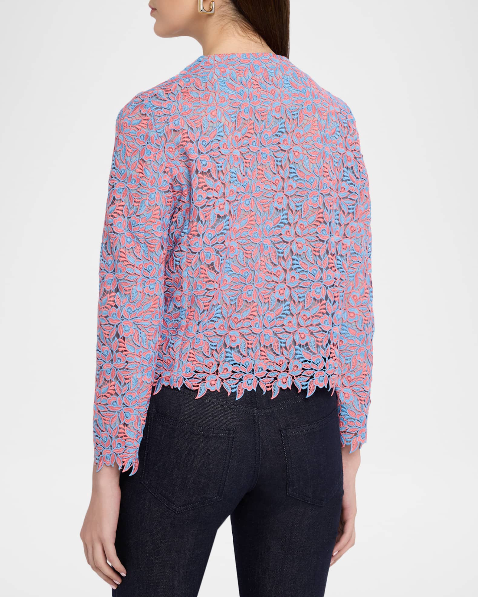Etro Floral Macrame Crop Jacket | Neiman Marcus