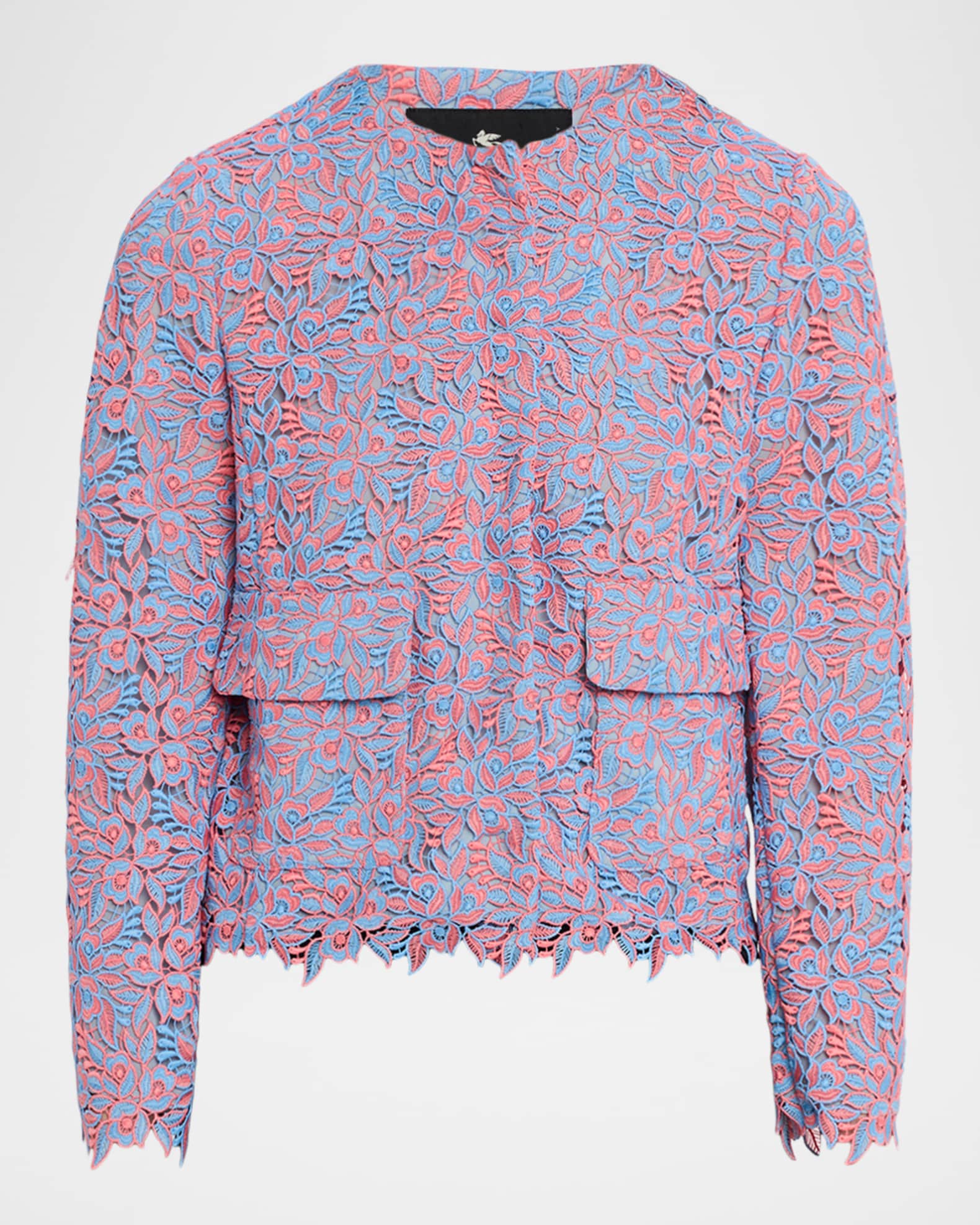Etro Floral Macrame Crop Jacket | Neiman Marcus