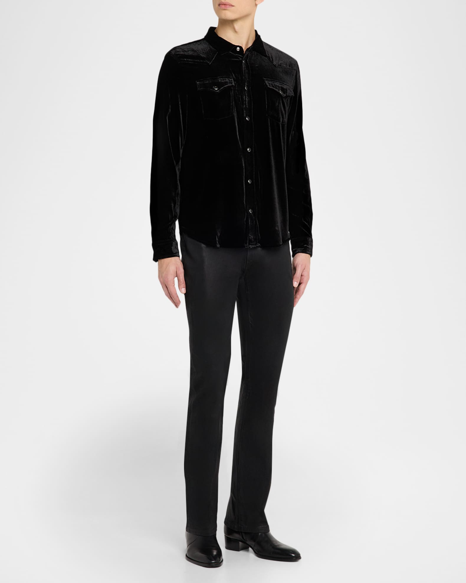 monfrere Men's Eastwood Velvet Western Shirt | Neiman Marcus