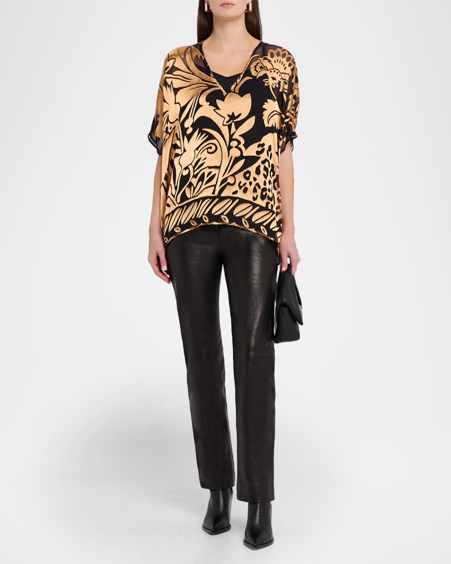 Johnny Was Croft Metallic Burnout Poncho | Neiman Marcus