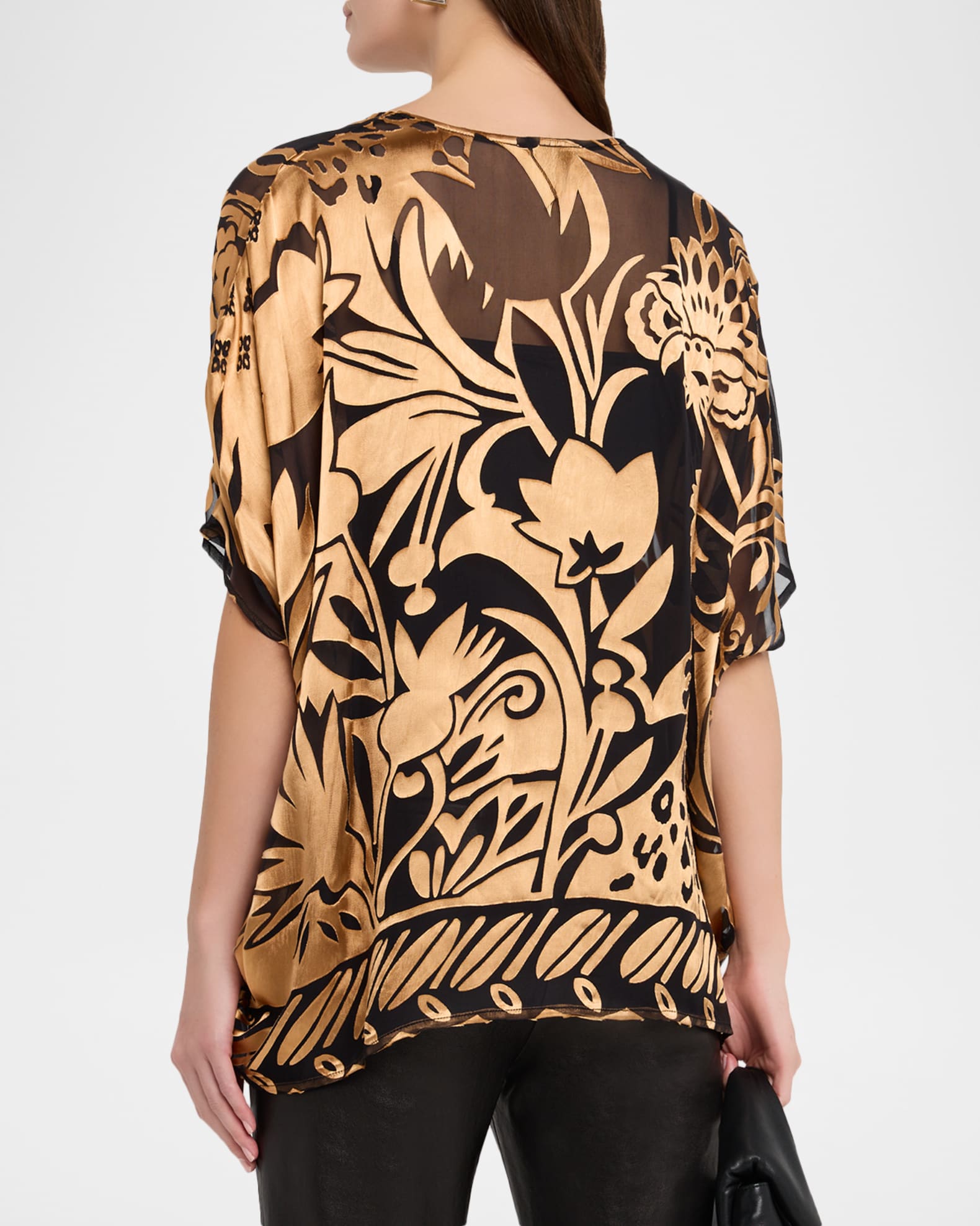 Johnny Was Croft Metallic Burnout Poncho | Neiman Marcus