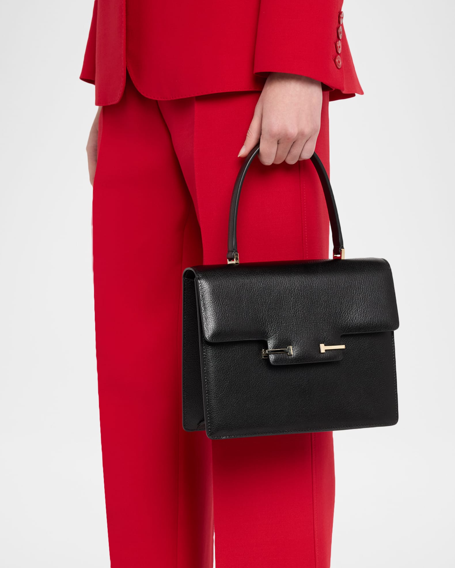 TOM FORD Aube Small Leather Top-Handle Bag | Neiman Marcus