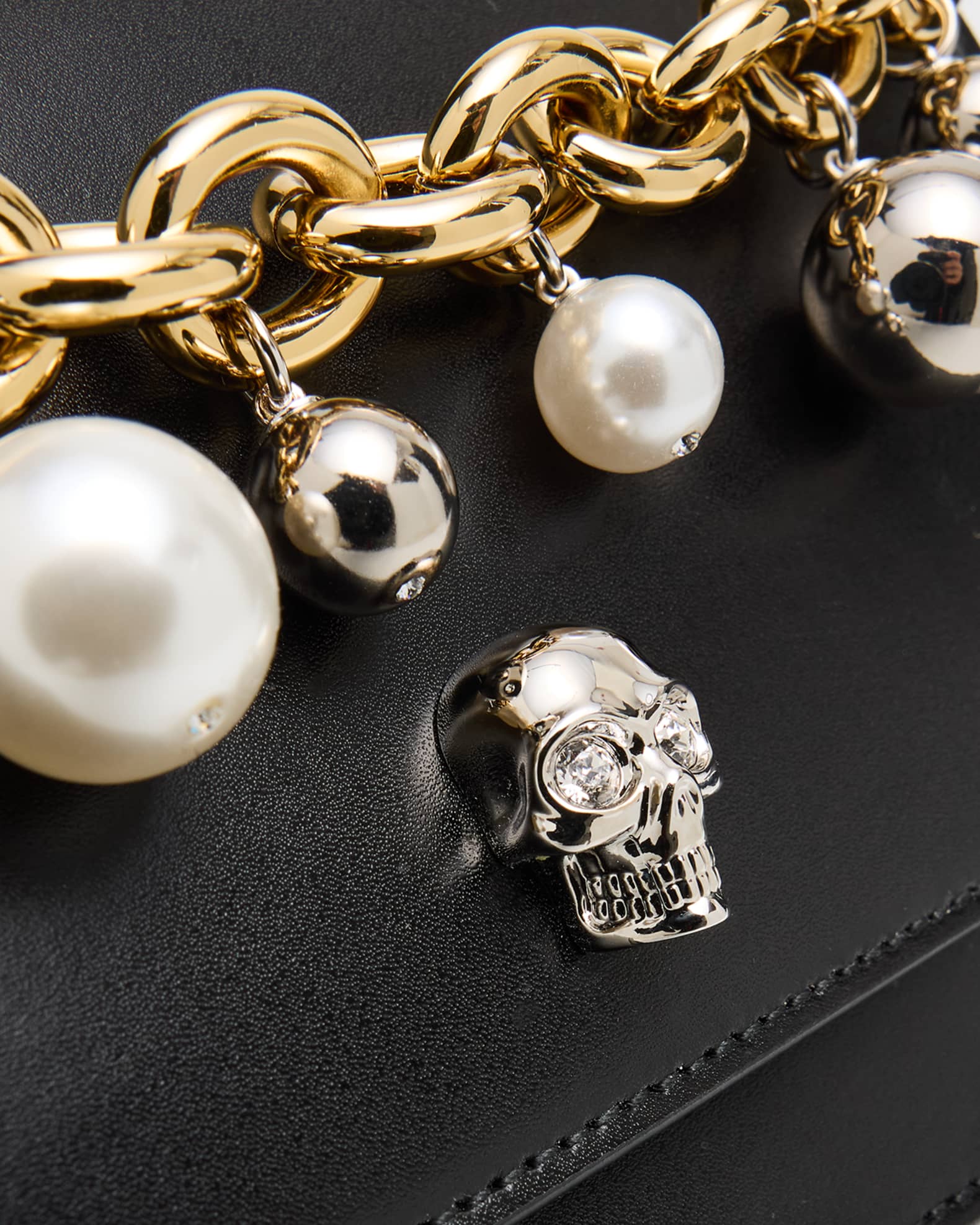 McQueen Small Chain-Embellished Skull Shoulder Bag | Neiman Marcus