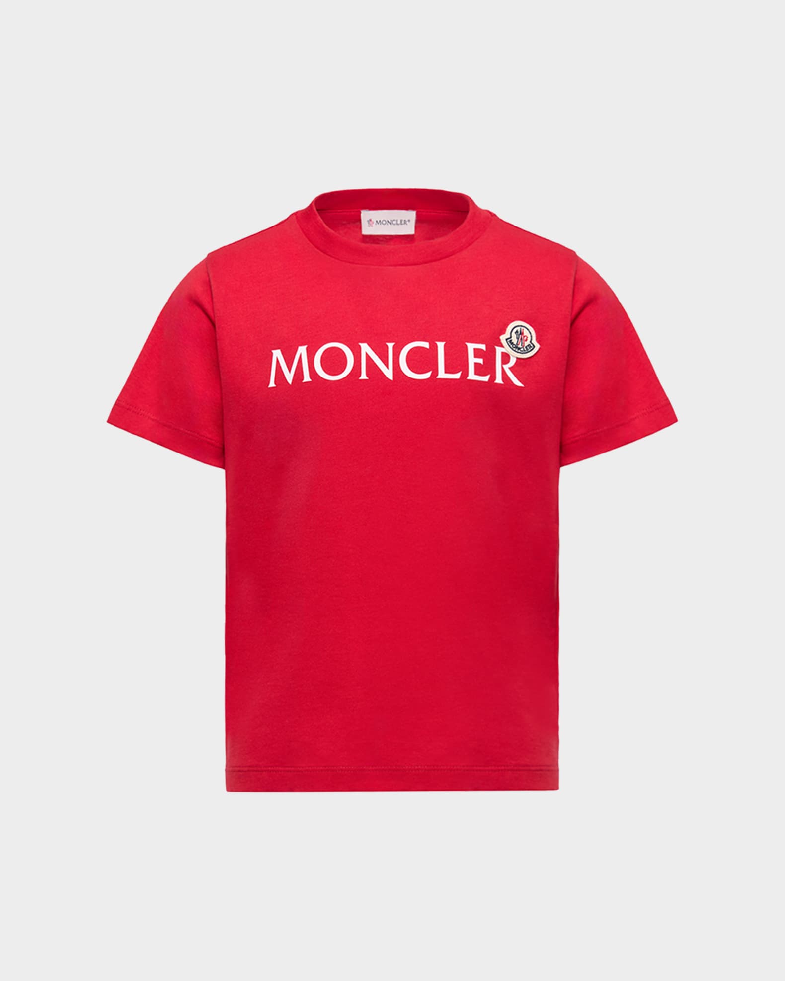 Moncler Boy's Logo Short-Sleeved Cotton T-Shirt, Size 8-14 | Neiman Marcus