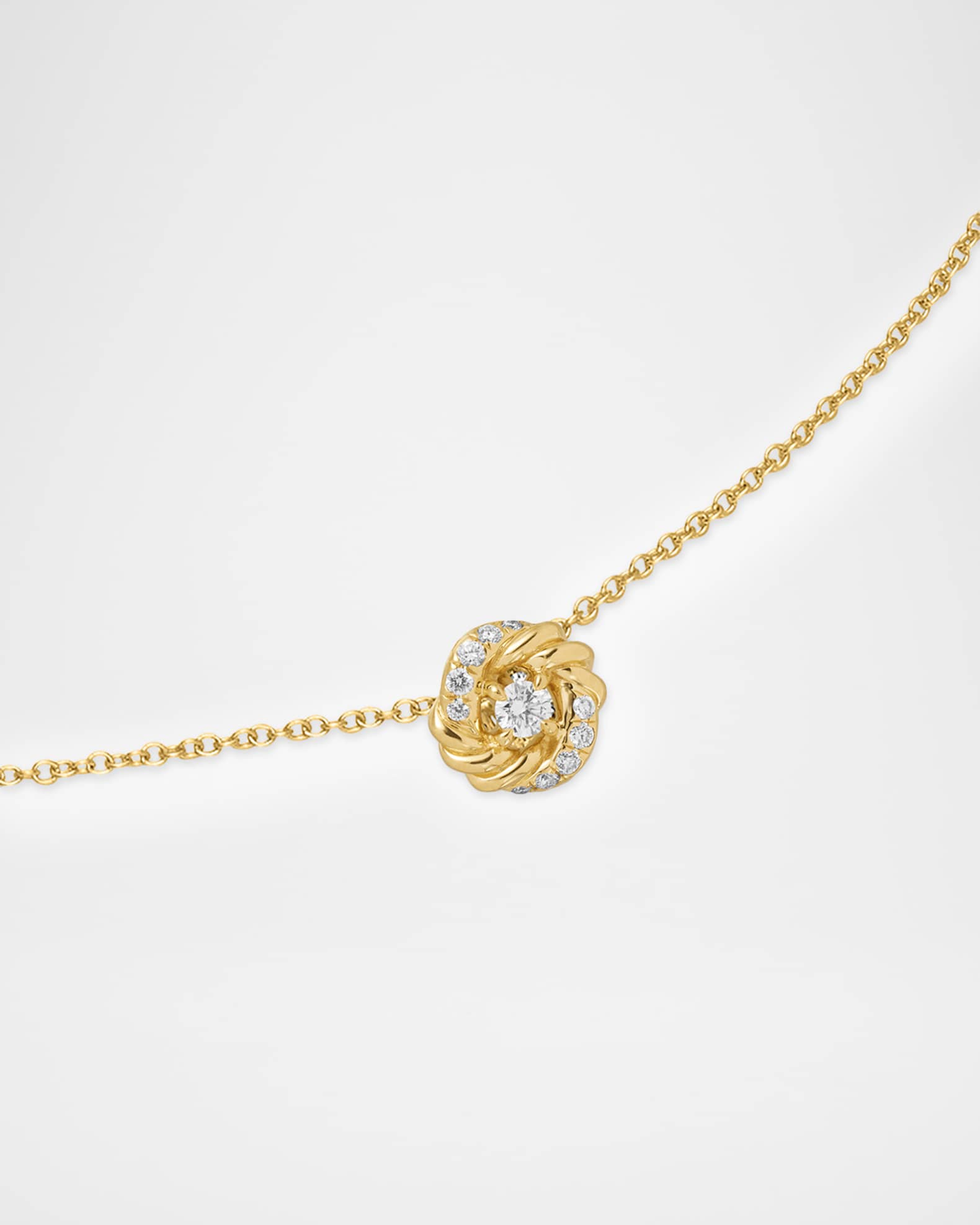 David Yurman Petite Infinity Pendant Necklace with Diamonds in 18K Gold ...